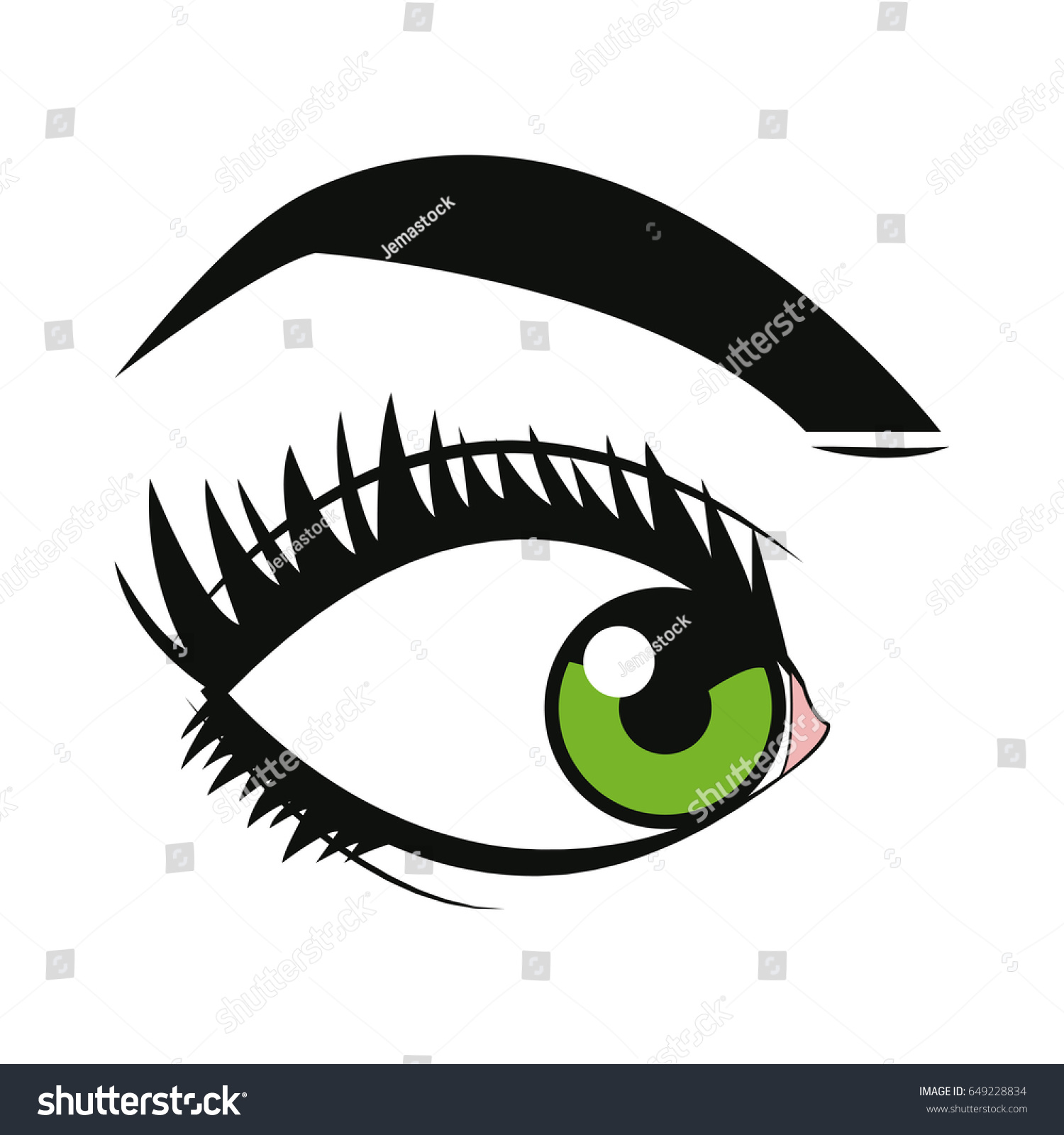 Cartoon Human Eye Look Style Stock Vector (Royalty Free) 649228834 ...