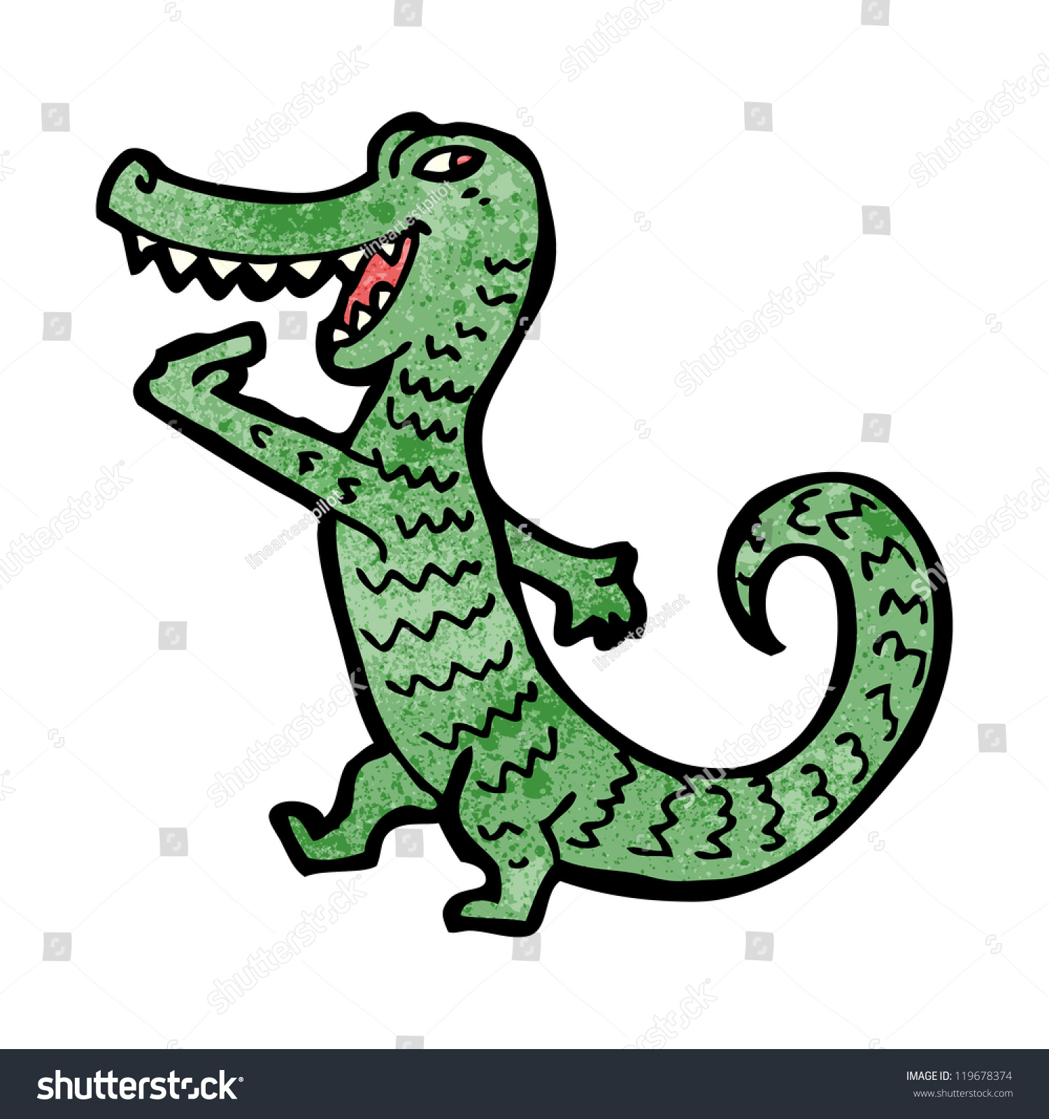 Cartoon Hungry Alligator Stock Vector (Royalty Free) 119678374
