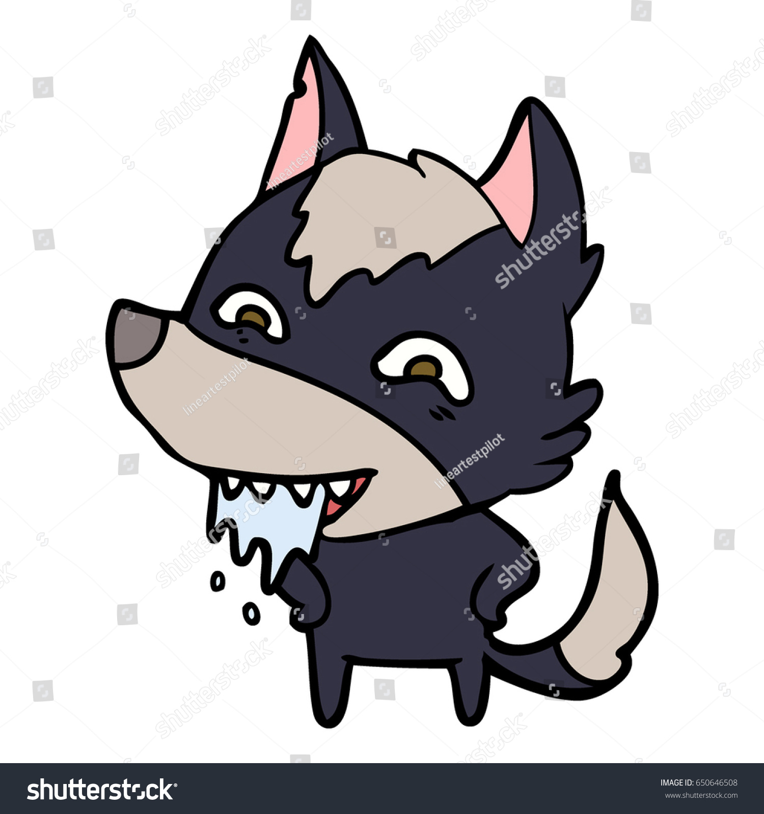 Cartoon Hungry Wolf Stock Vector (Royalty Free) 650646508