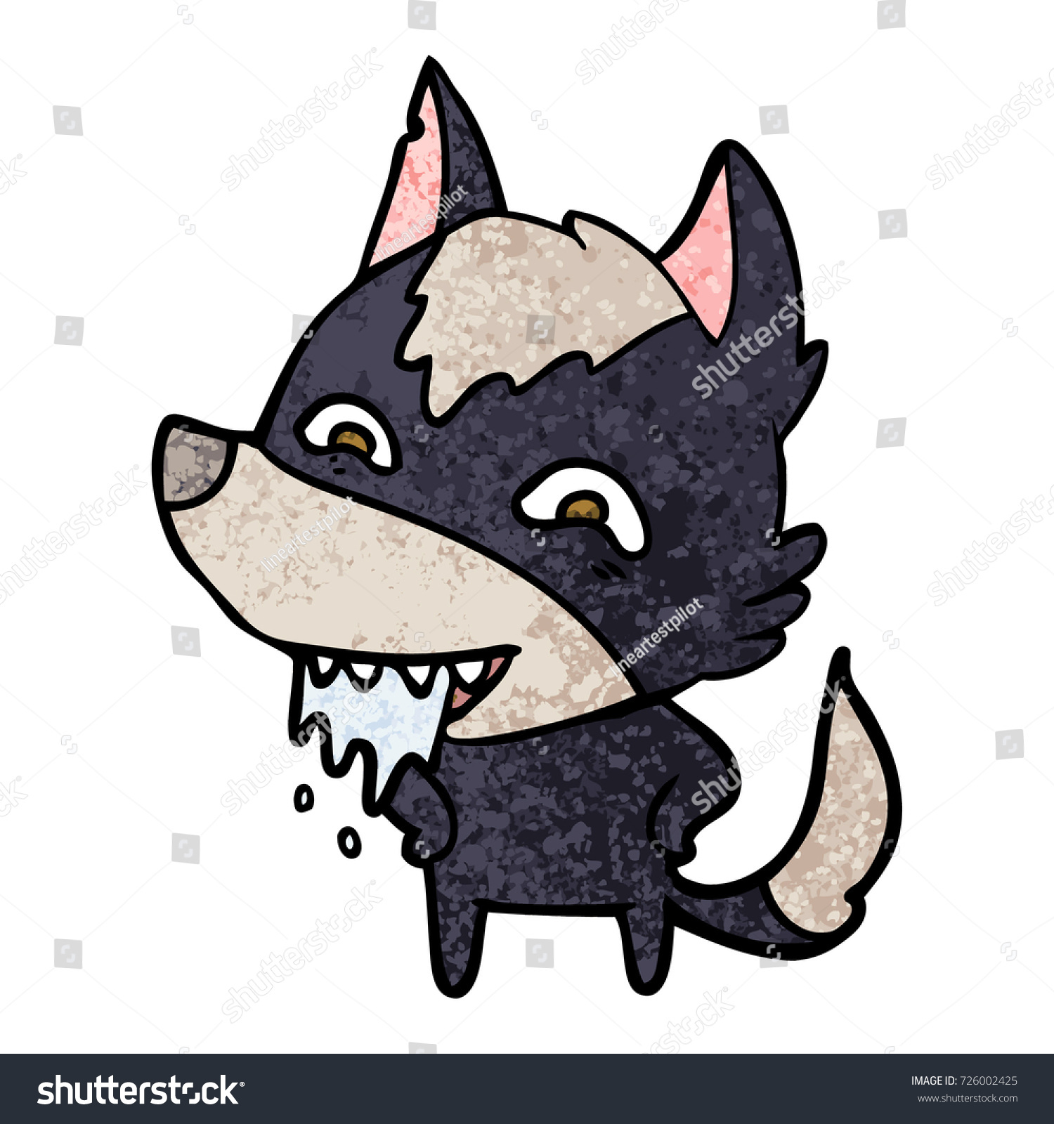 Cartoon Hungry Wolf Stock Vector (Royalty Free) 726002425