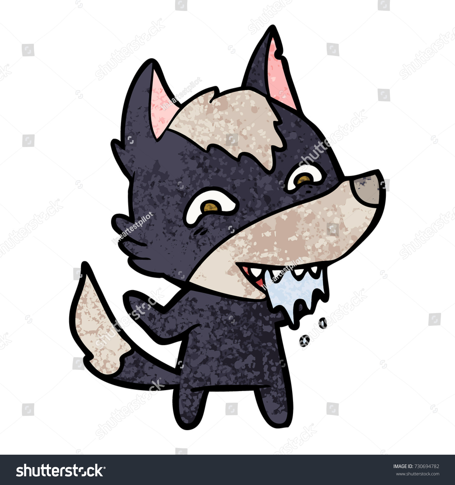 Cartoon Hungry Wolf Stock Vector (Royalty Free) 730694782 | Shutterstock