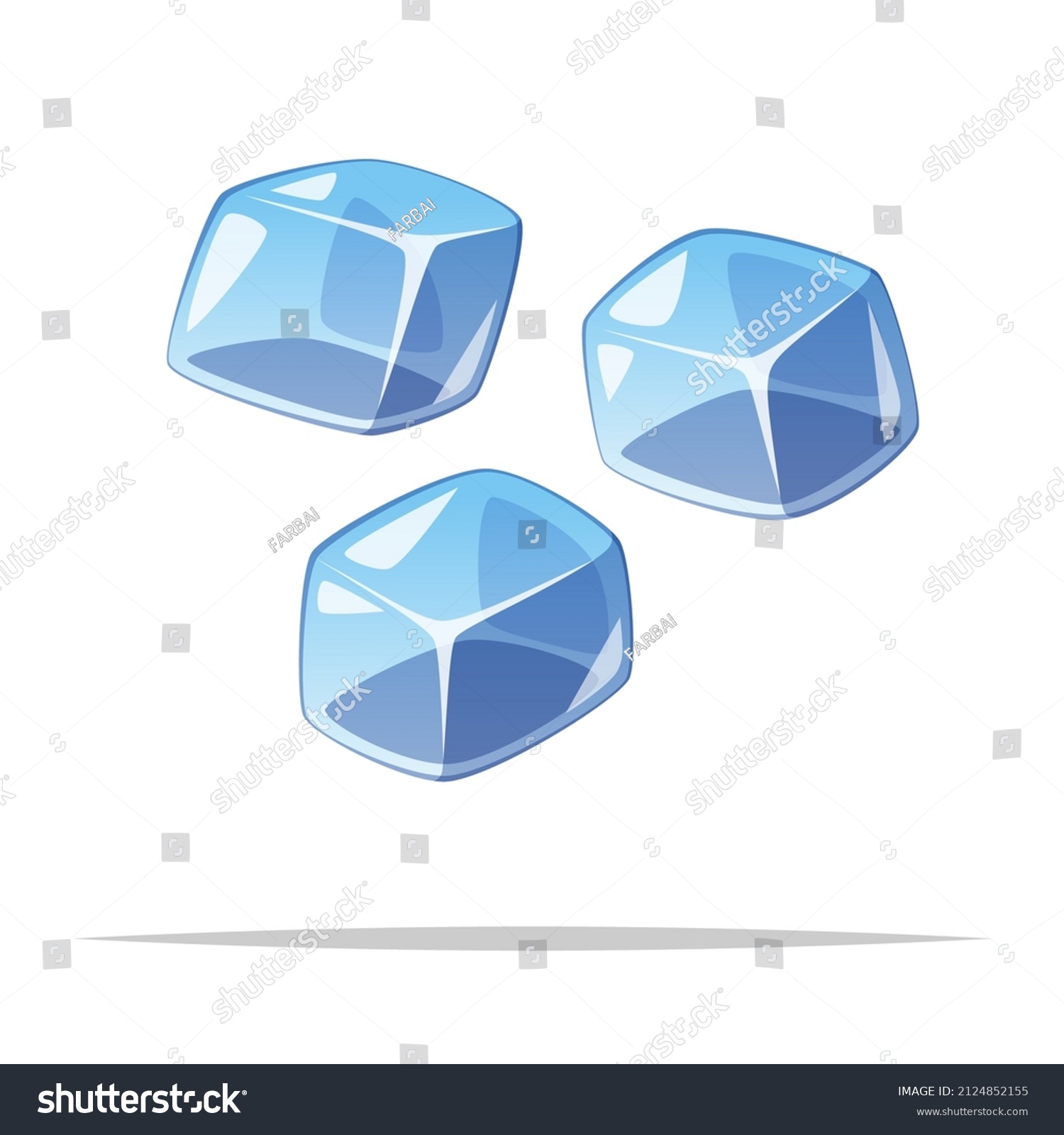 Cartoon Ice Cubes Vector Isolated Illustration Stock Vector (Royalty ...