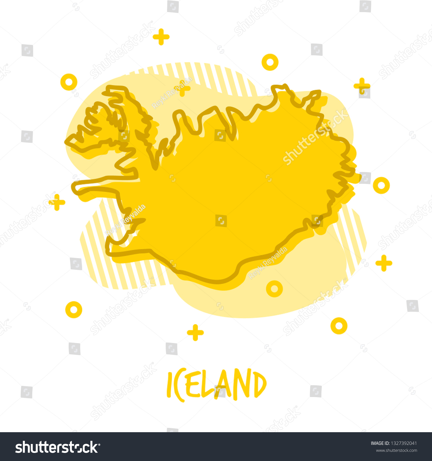 Cartoon Iceland Map Stock Vector (Royalty Free) 1327392041 | Shutterstock