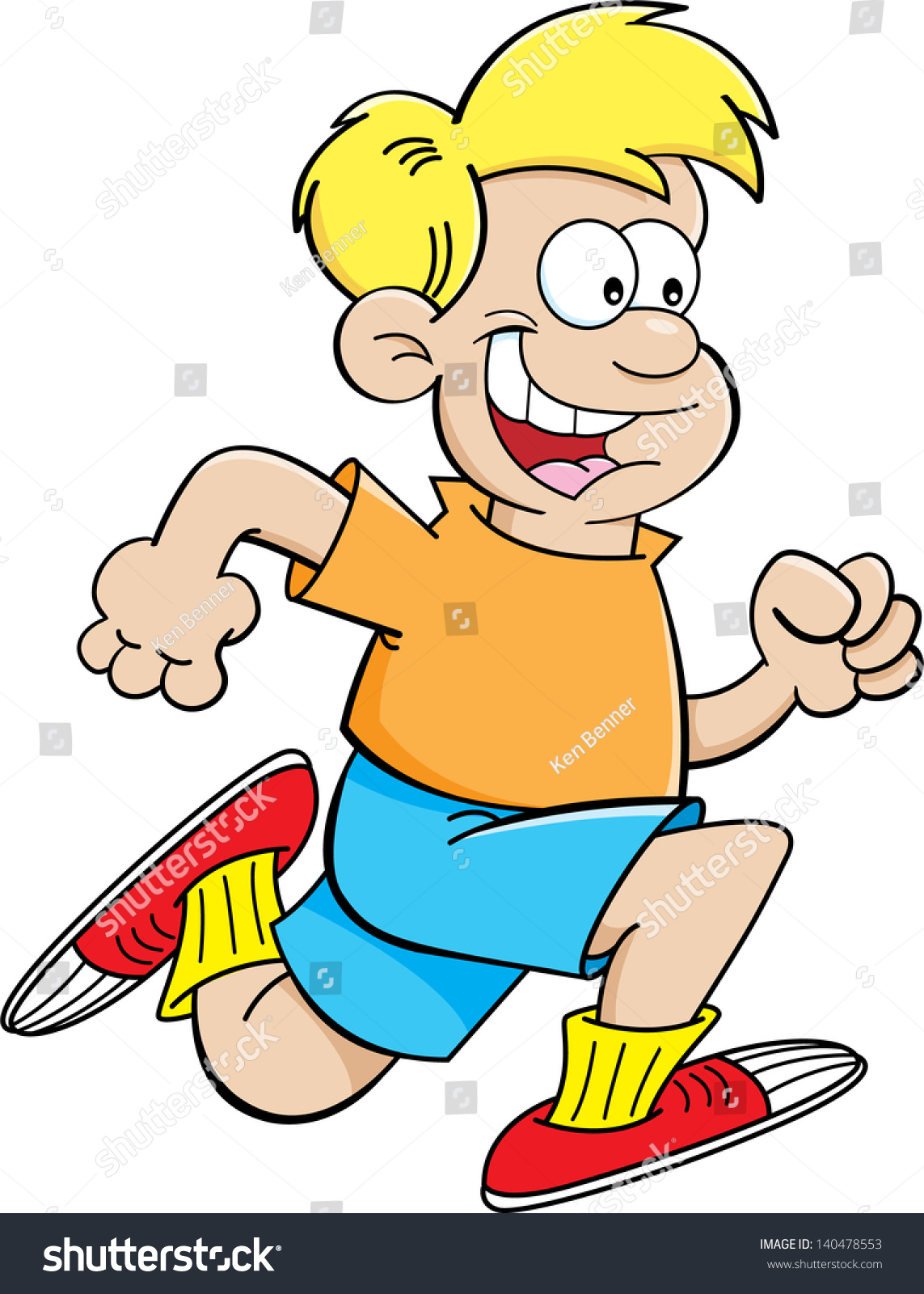 Cartoon Illustration Boy Running: vector de stock (libre de regalías ... Cartoon Illustration Boy Running: vector de stock (libre de regalías ...