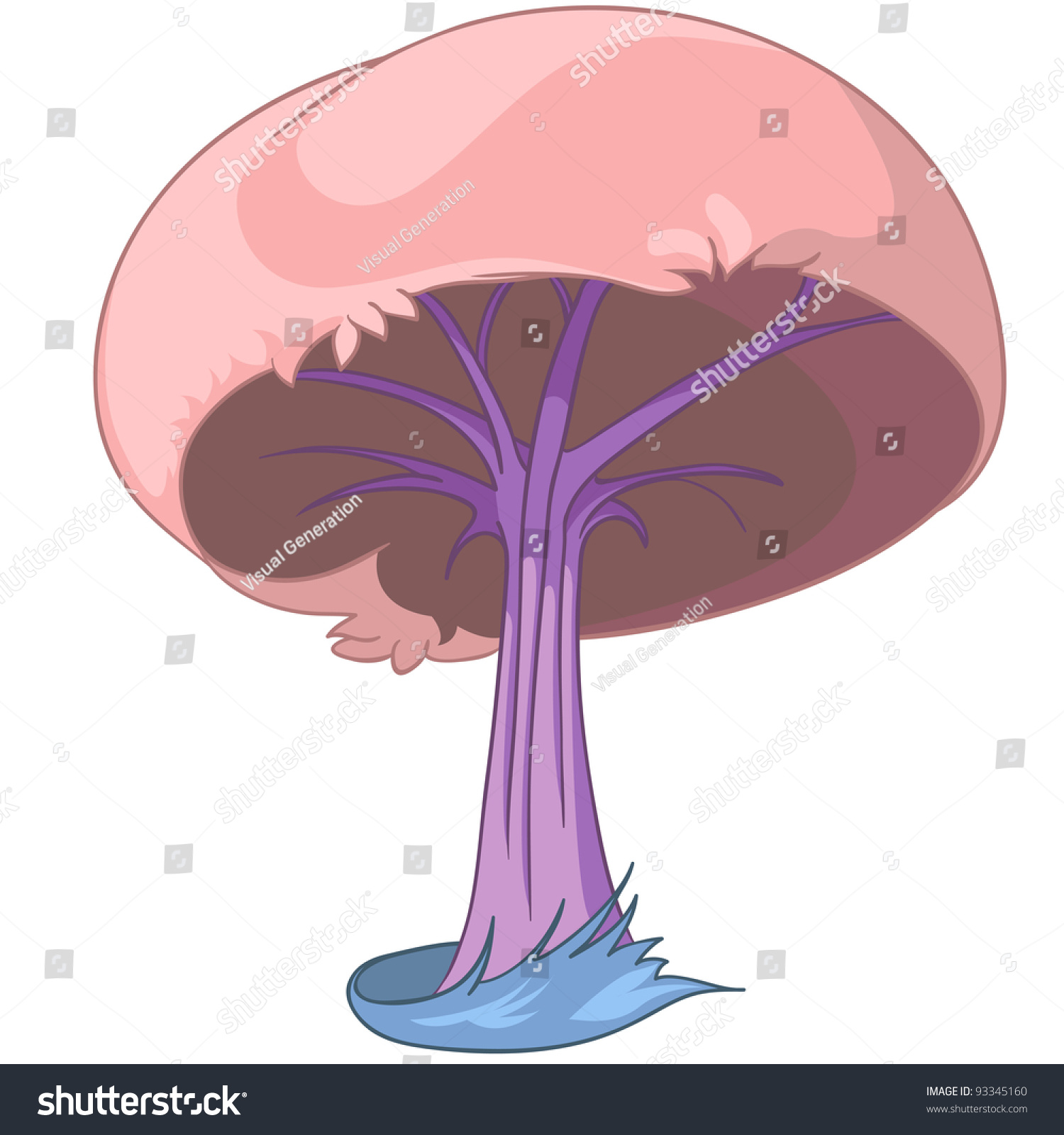 Cartoon Illustration Tree Isolated On White Stock Vector (Royalty Free ...