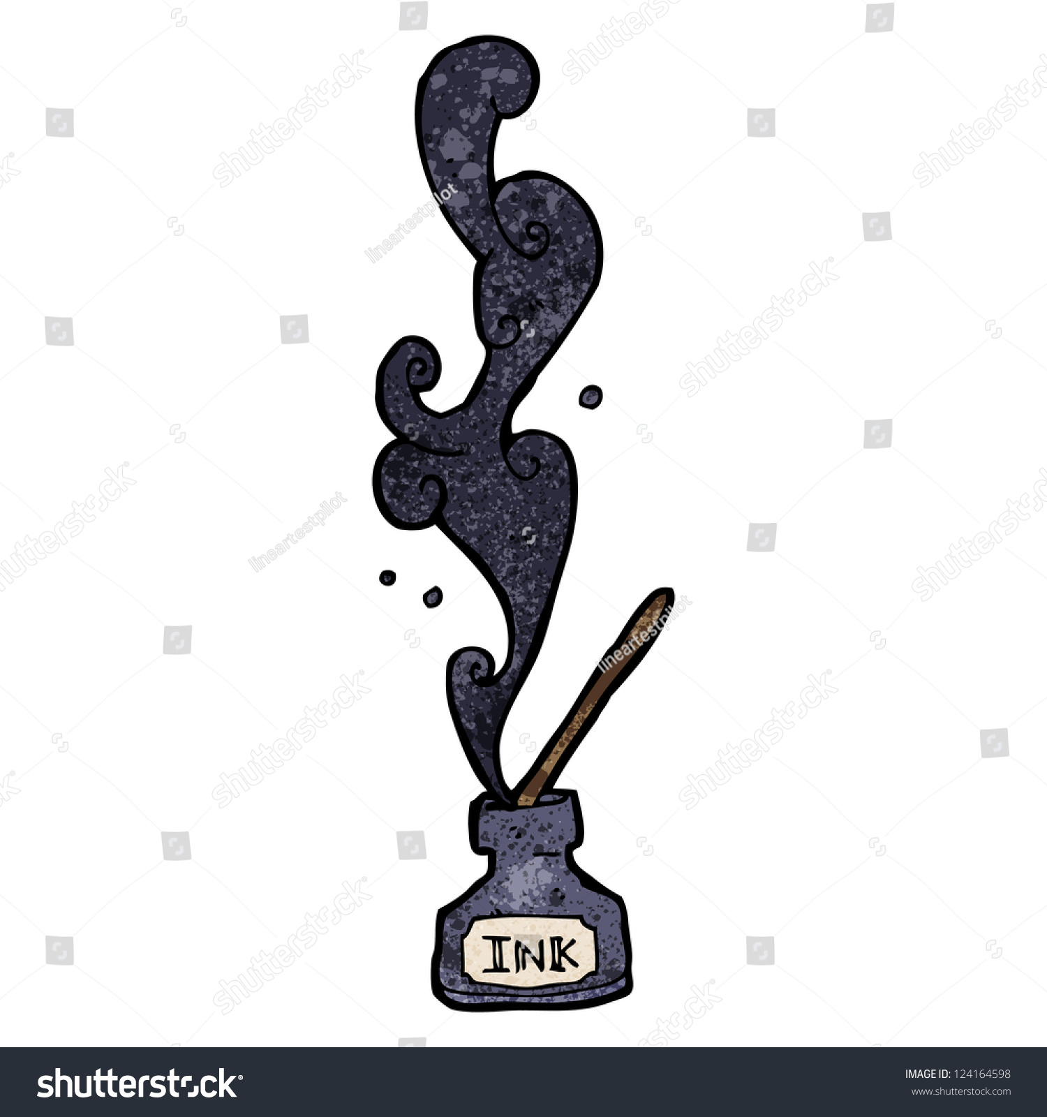 Cartoon Ink Bottle Stock Vector (Royalty Free) 124164598