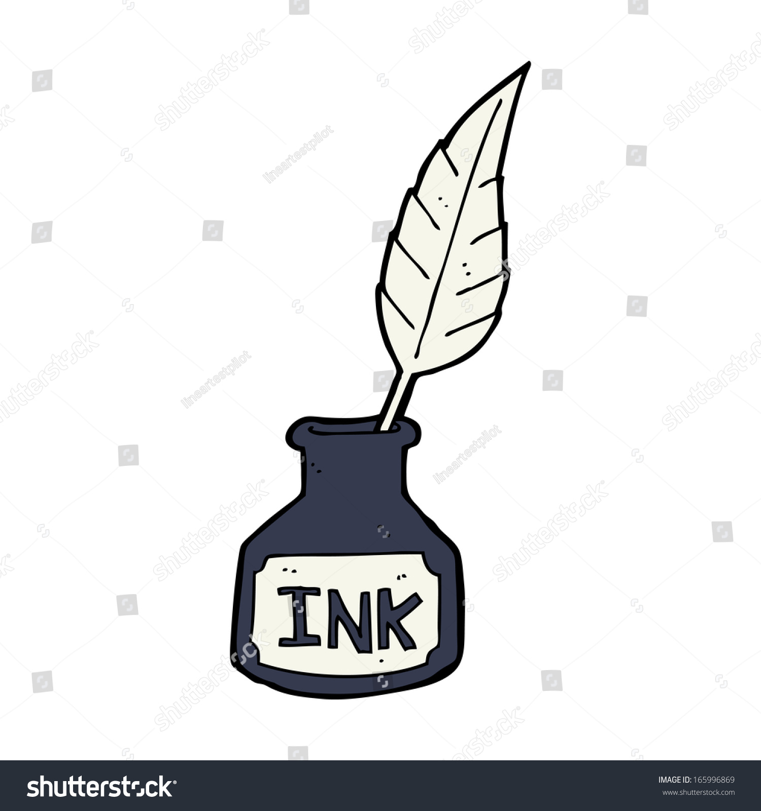 Cartoon Ink Bottle Stock Vector Illustration 165996869 : Shutterstock