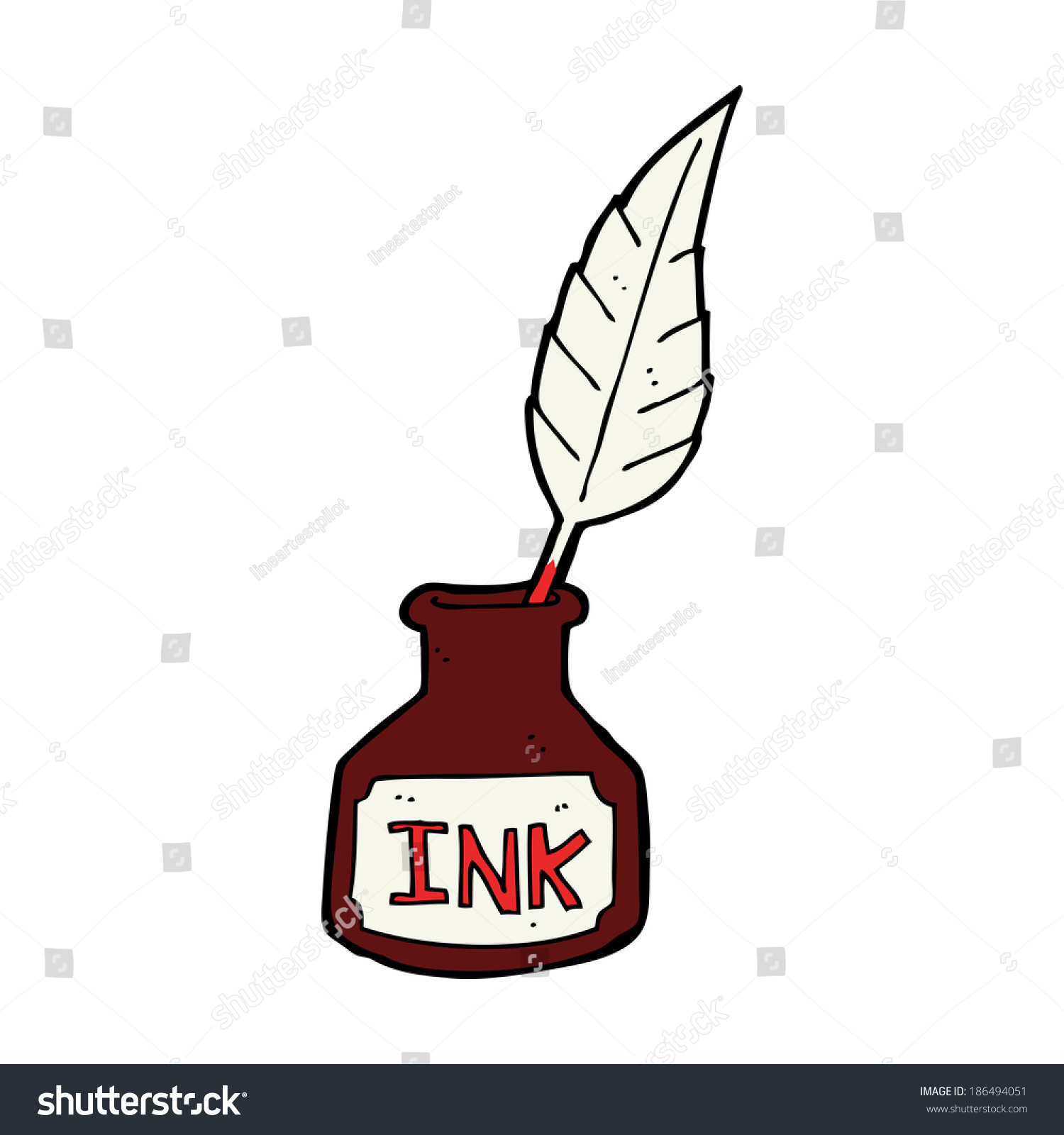 Cartoon Ink Bottle Stock Vector (Royalty Free) 186494051 | Shutterstock