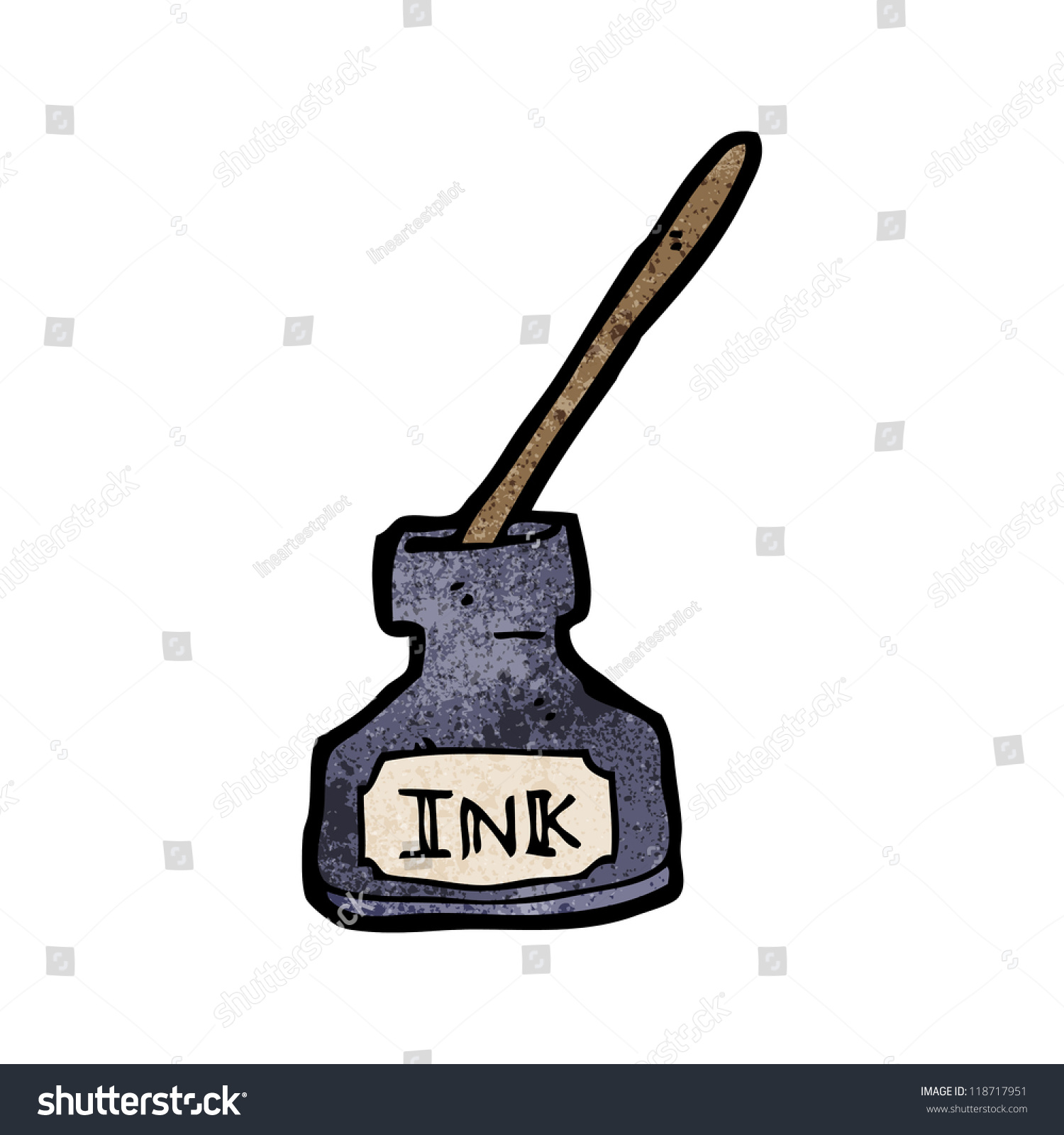 Cartoon Ink Pot Stock Vector (Royalty Free) 118717951