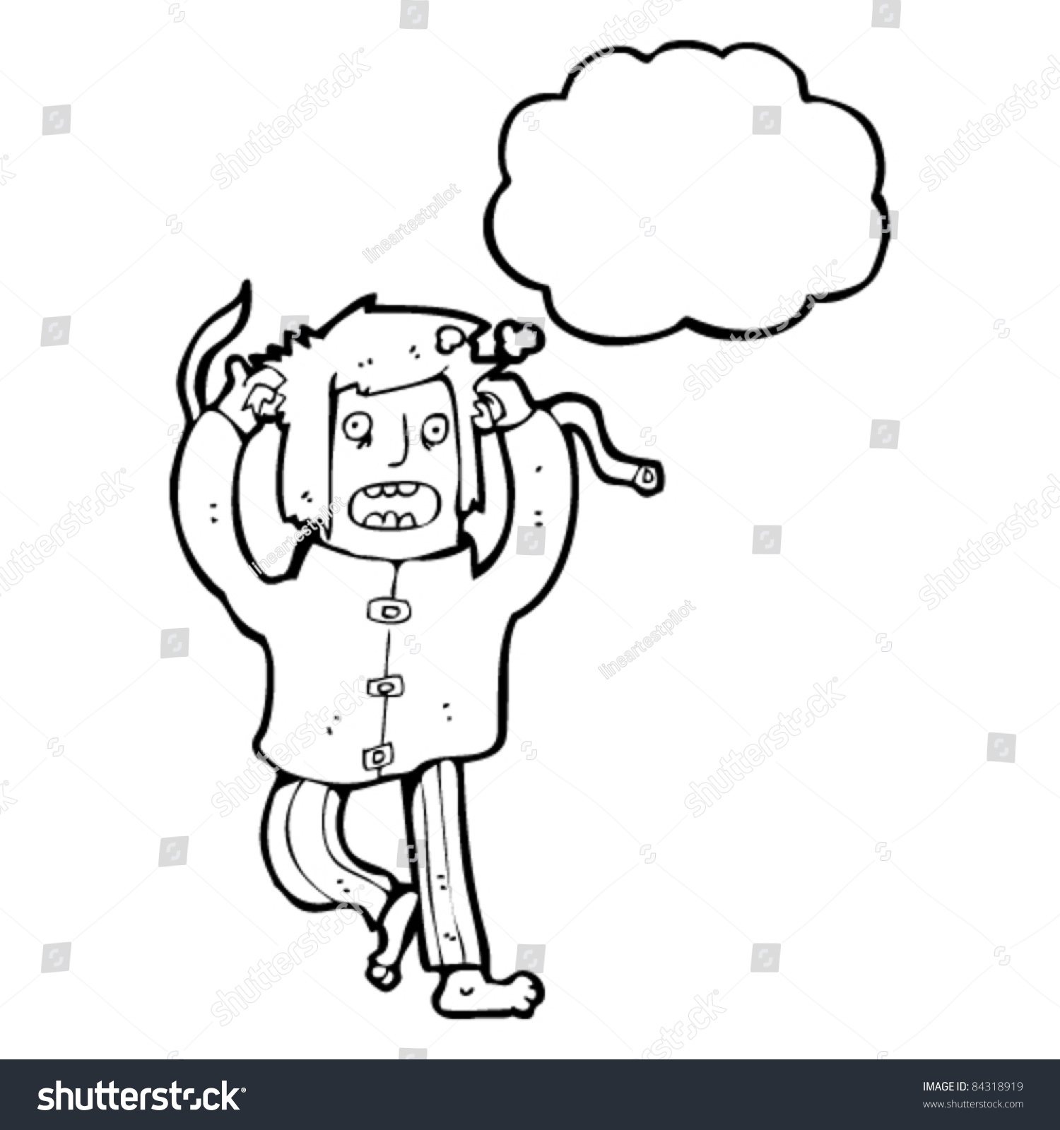 Cartoon Insane Man Stock Vector (Royalty Free) 84318919 | Shutterstock