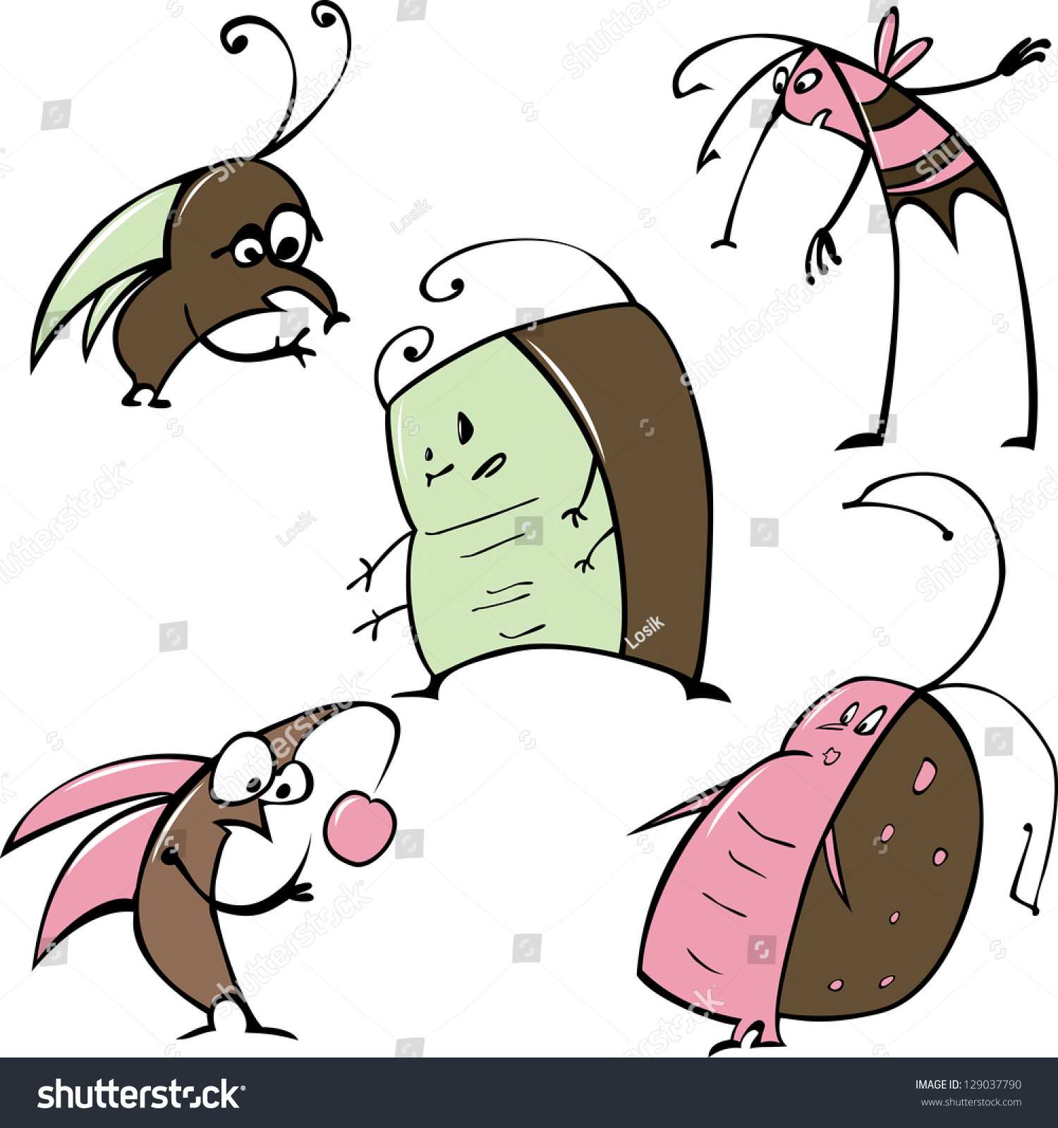 Cartoon Insect Characters Stock Vector (Royalty Free) 129037790 ...