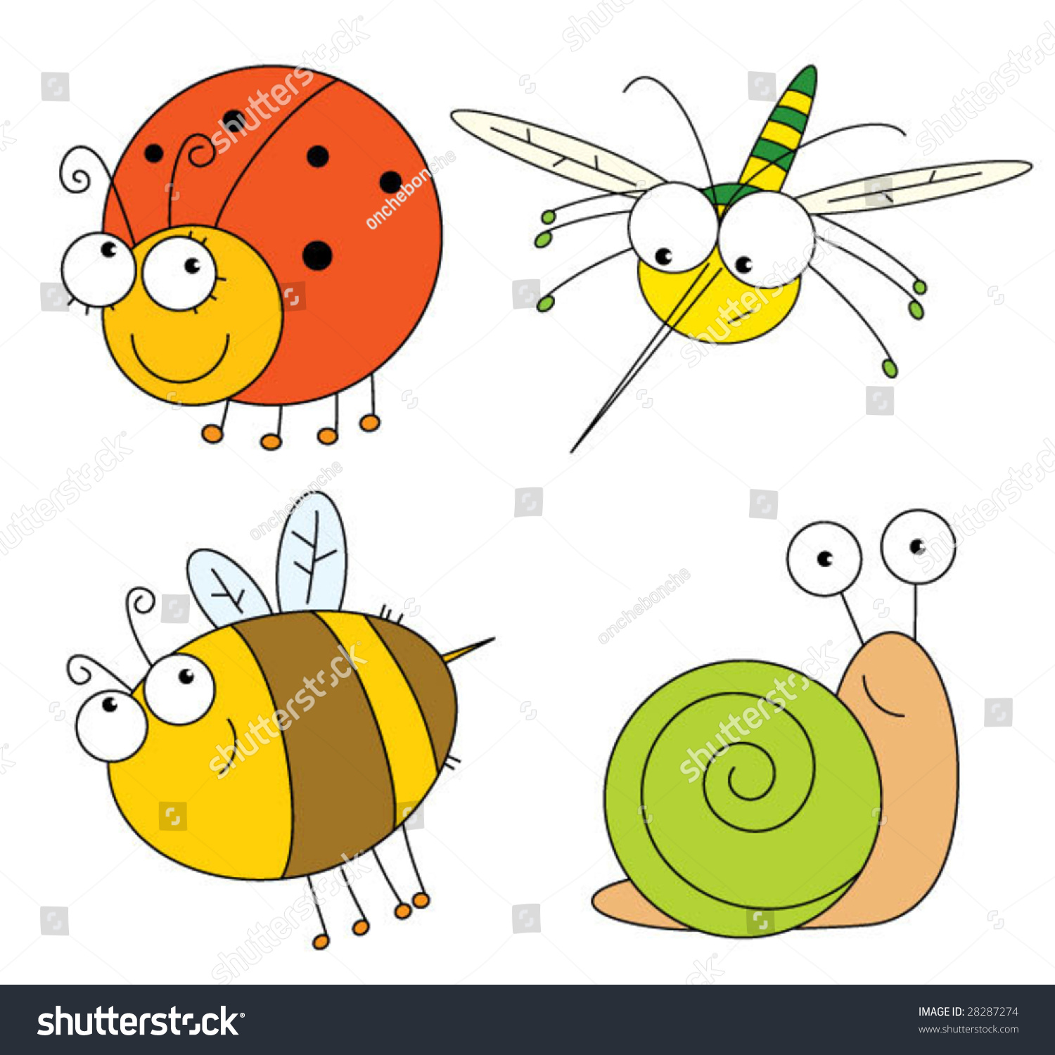 Cartoon Insects Stock Vector 28287274 - Shutterstock