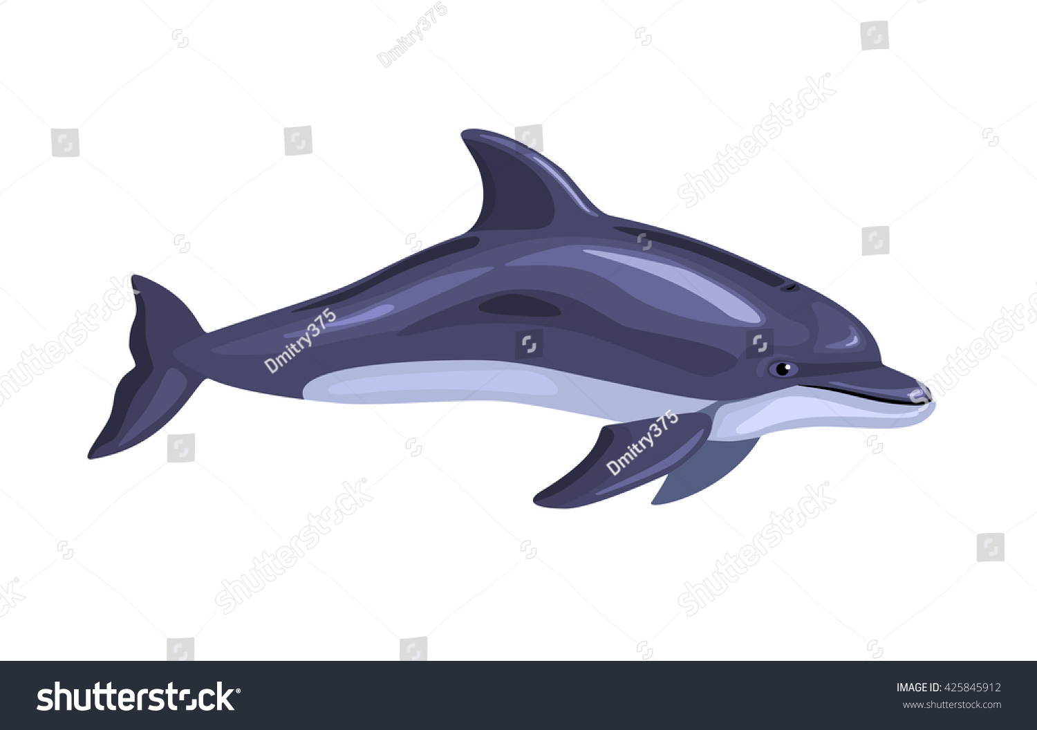 Cartoon Isolated Dolphin: เวกเตอร์สต็อก (ปลอดค่าลิขสิทธิ์) 425845912