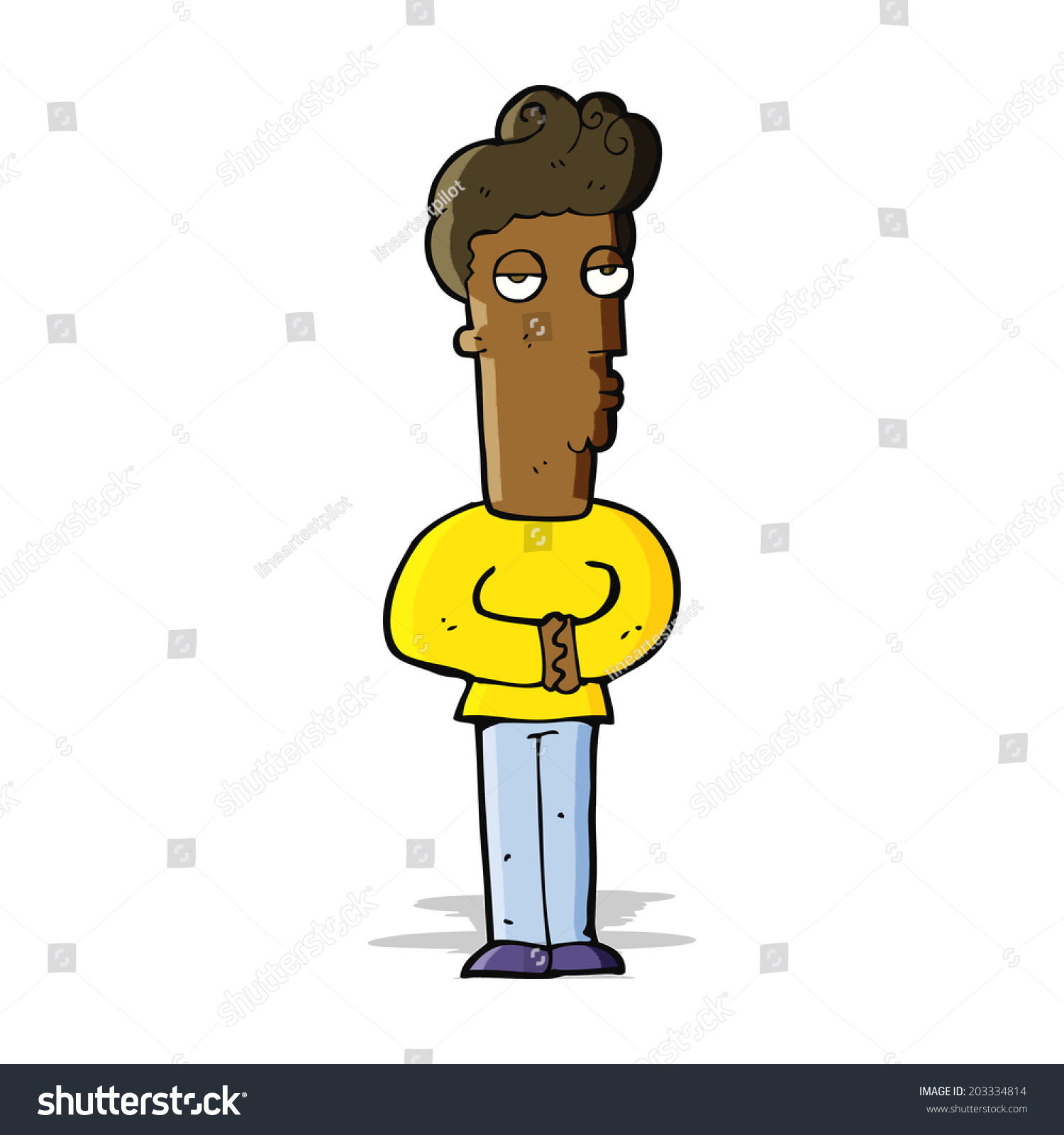 Cartoon Jaded Man Stock Vector (Royalty Free) 203334814