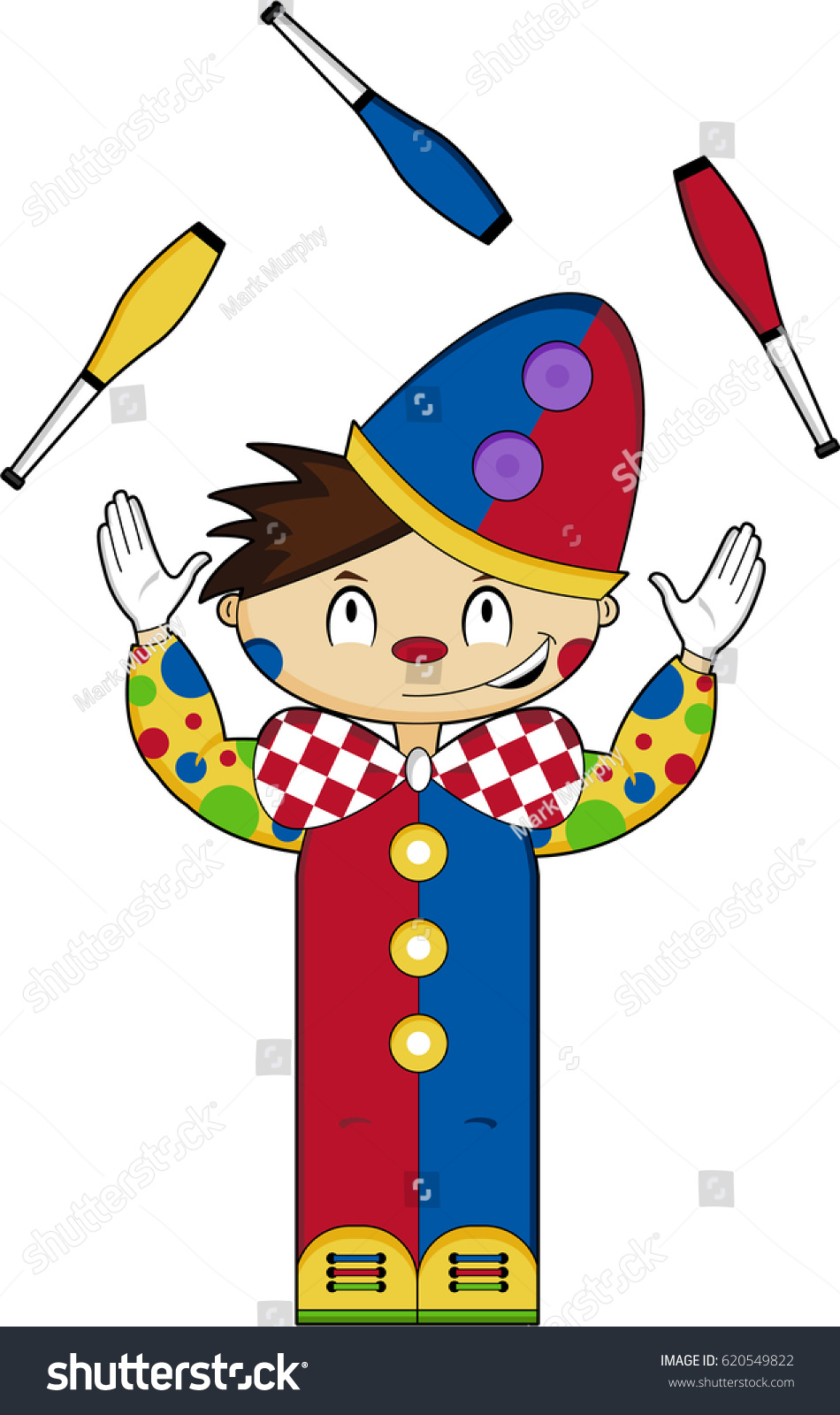Cartoon Juggling Circus Clown Stock Vector (Royalty Free) 620549822 ...