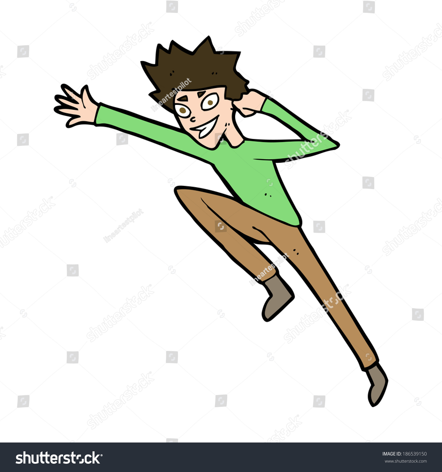Cartoon Jumping Man Stock Vector (Royalty Free) 186539150 | Shutterstock