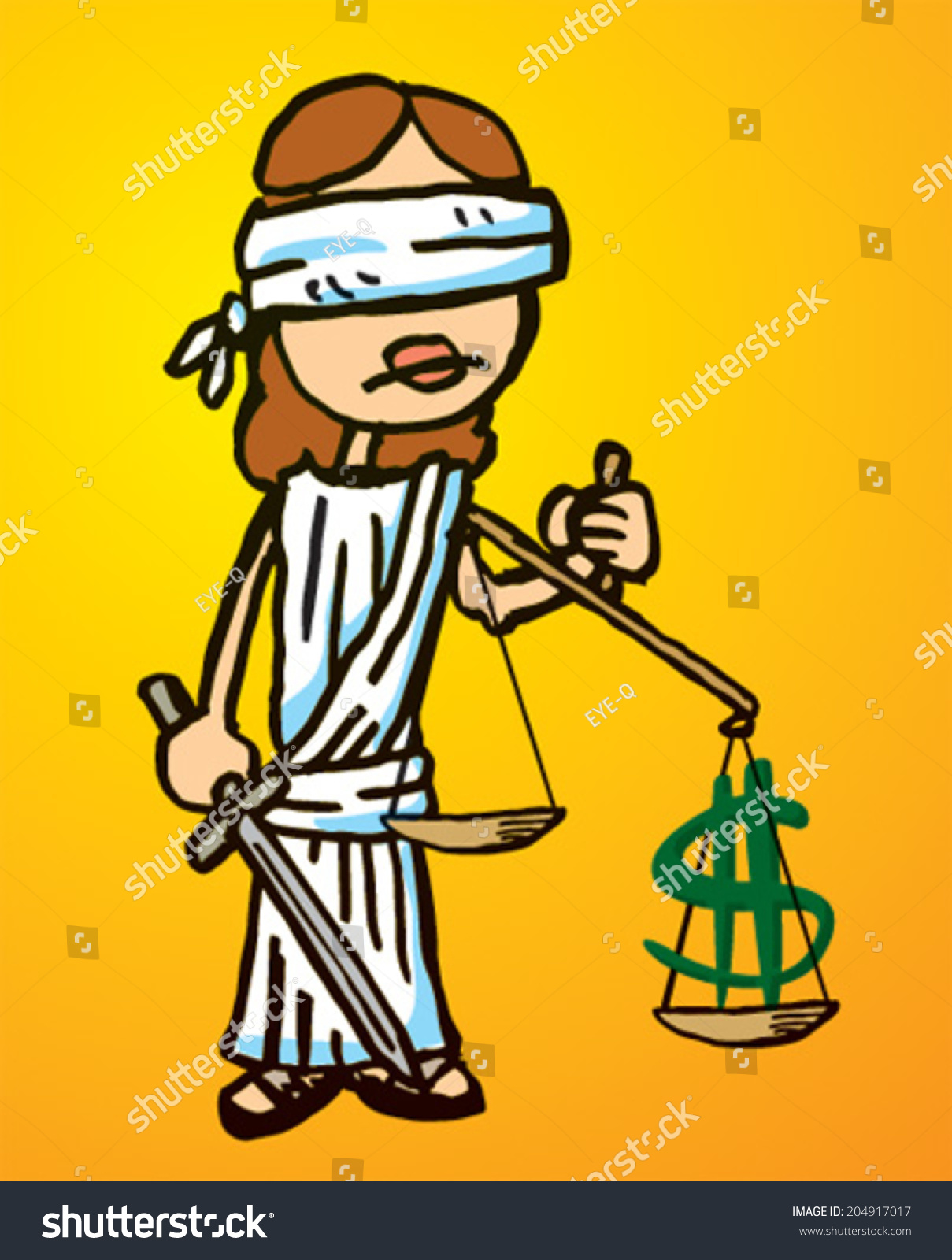 Cartoon Justice Stock Vector (Royalty Free) 204917017