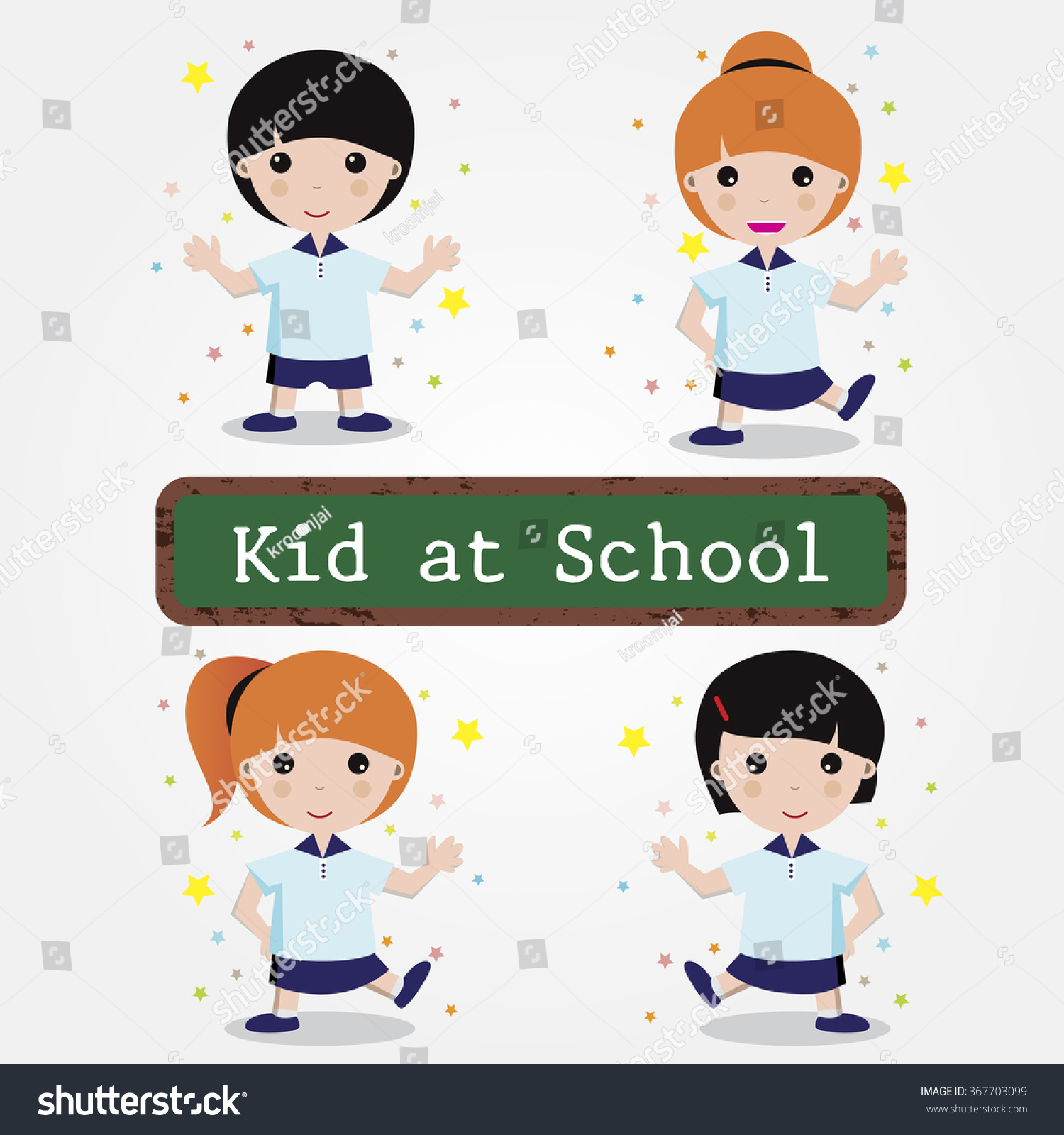 Cartoon Kid School Vector Format Stock Vector (Royalty Free) 367703099 ...