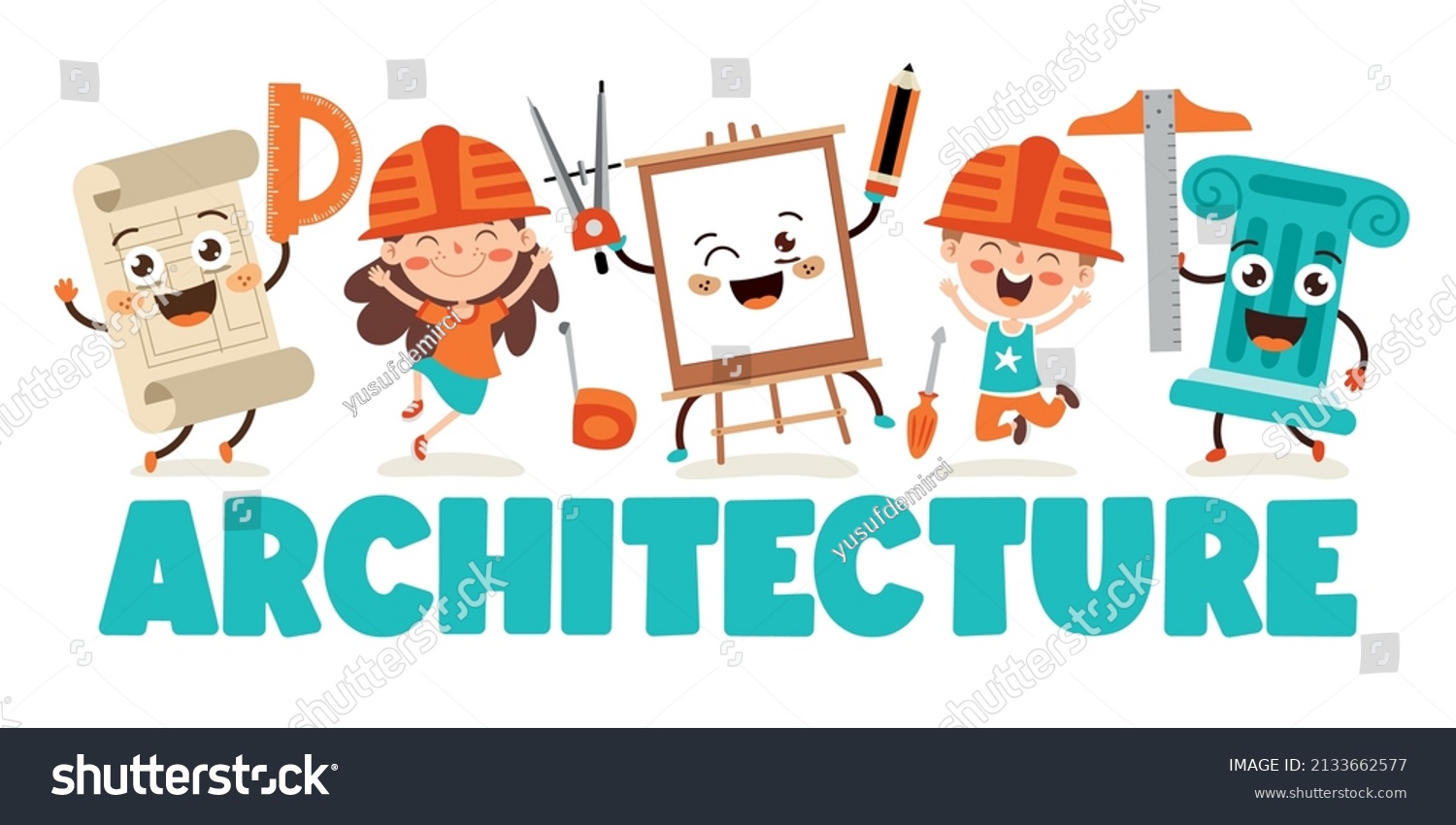 Cartoon Kid Construction Tools Stock Vector (Royalty Free) 2133662577 ...