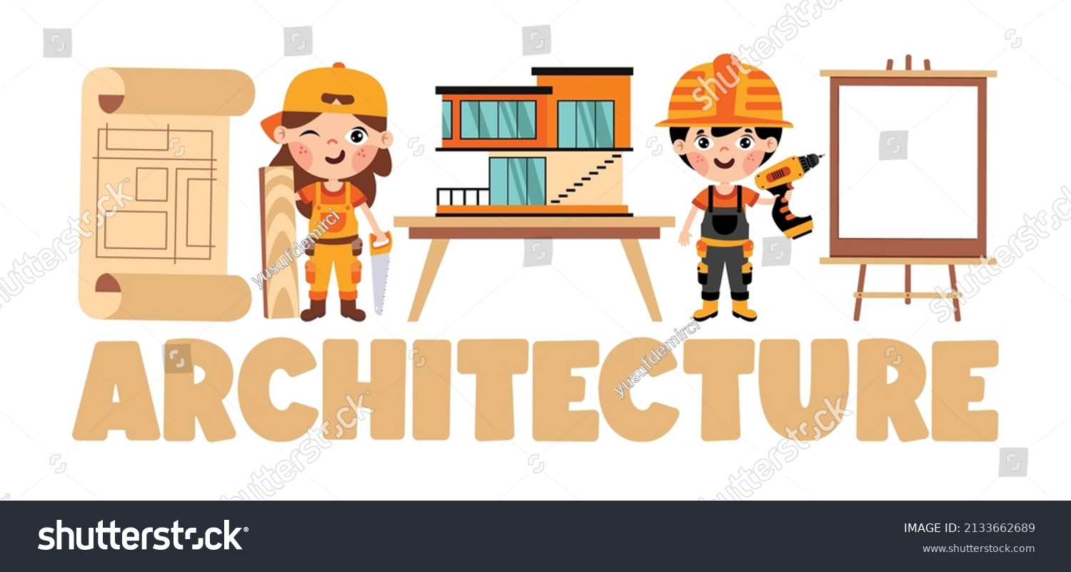 Cartoon Kid Construction Tools Stock Vector (Royalty Free) 2133662689 ...