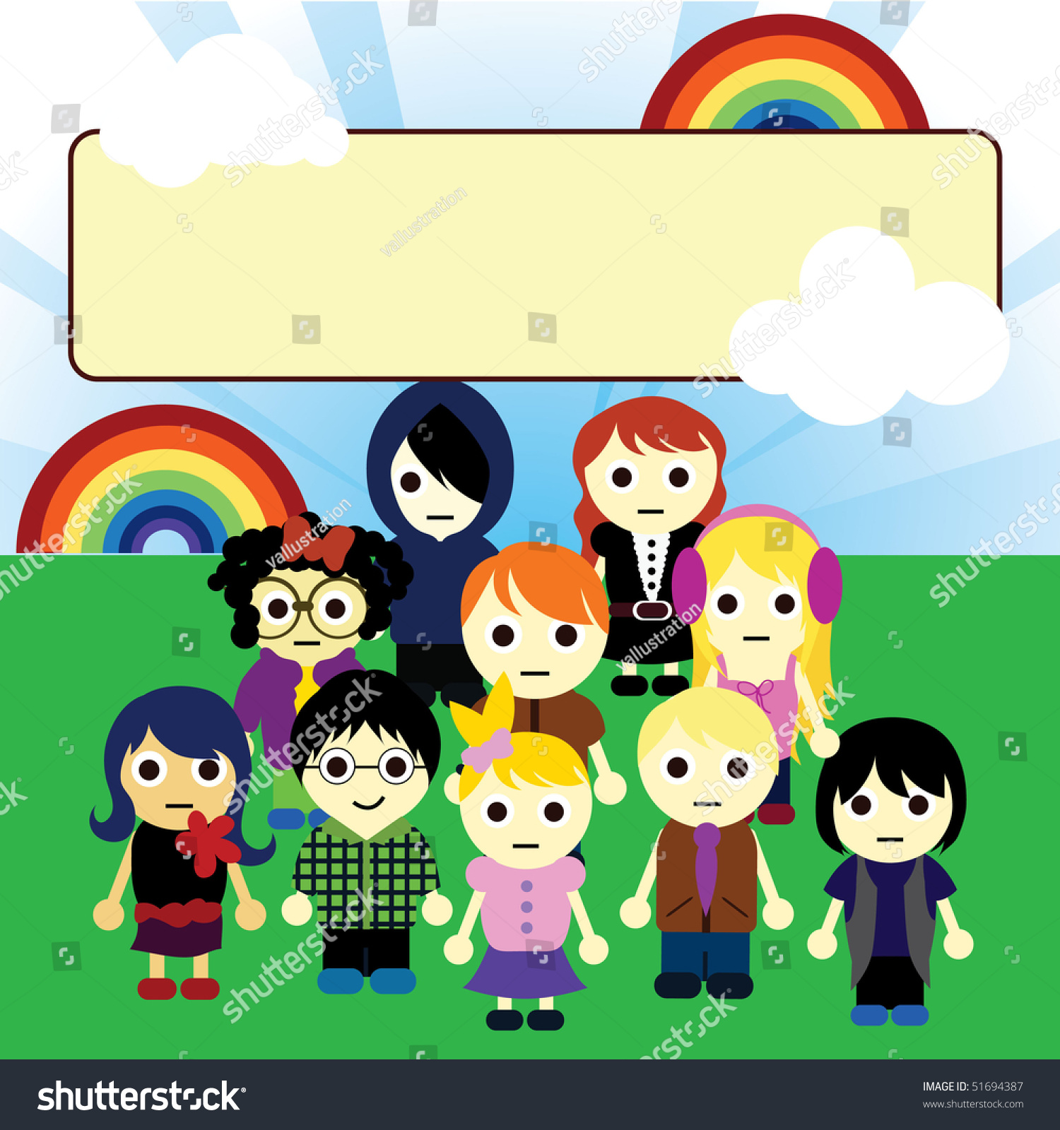 Cartoon Kids Unity: vector de stock (libre de regalías) 51694387 ...
