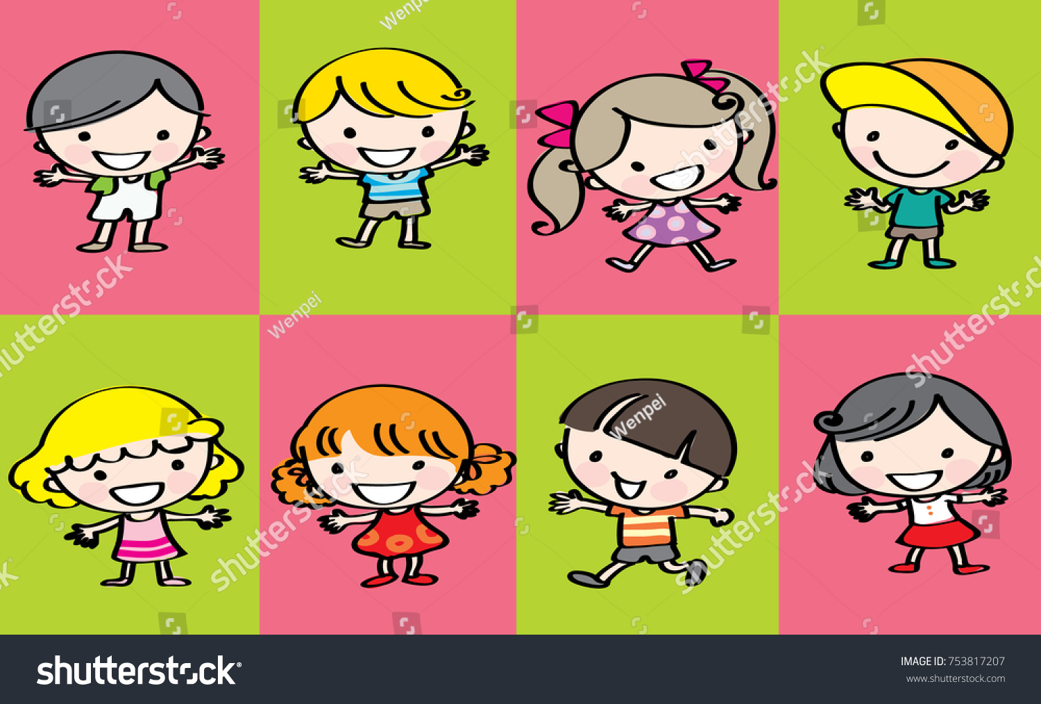 Cartoon Kids Vector Design : image vectorielle de stock (libre de ...