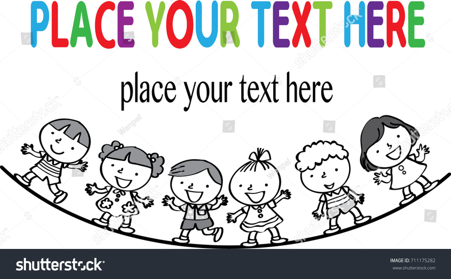 Cartoon Kids Border Stock Vector (Royalty Free) 711175282