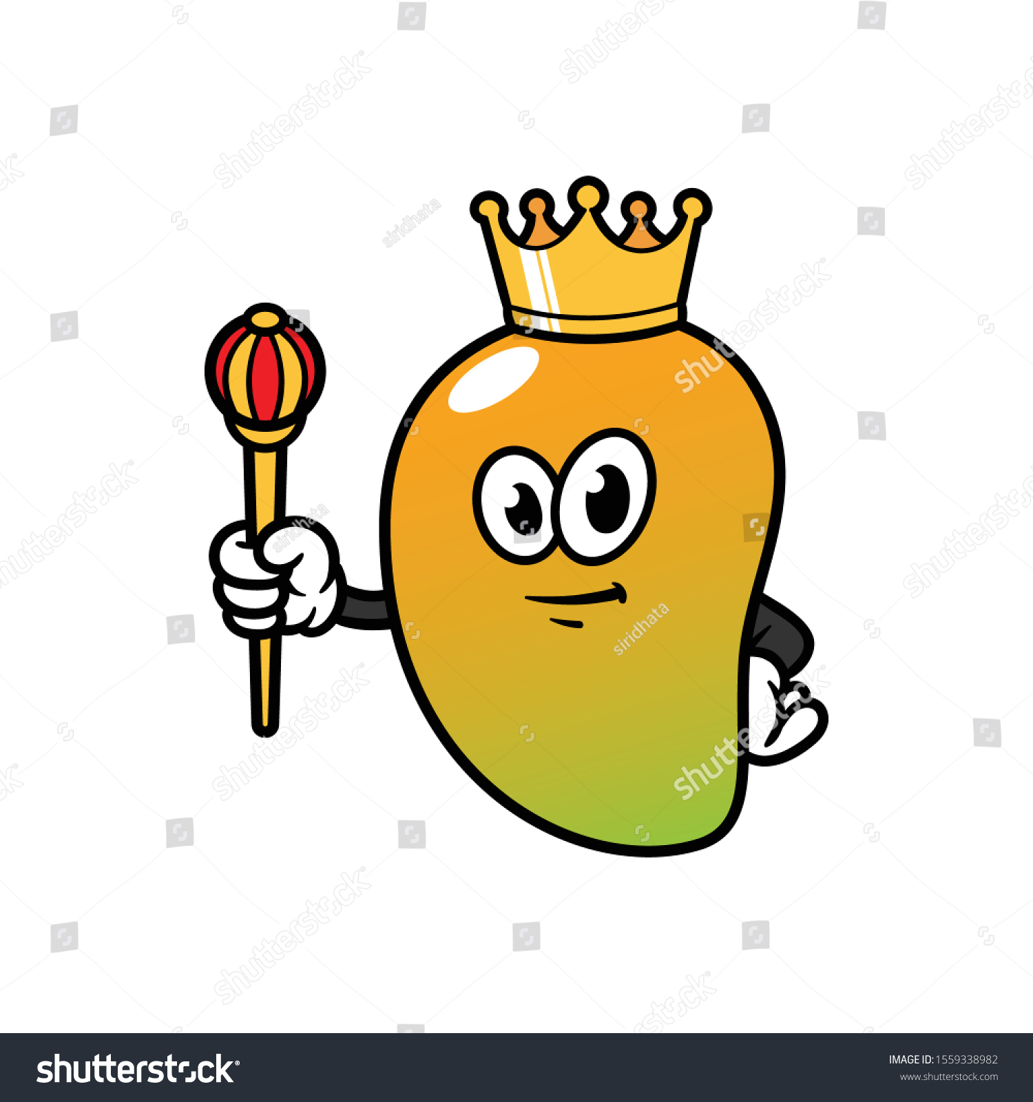 Cartoon King Mango Character Illustration Stock Vector (Royalty Free ...