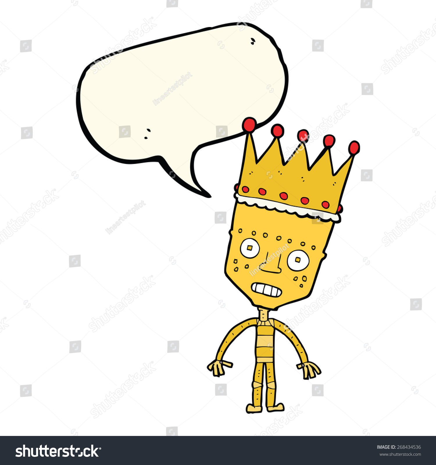 Cartoon King Robot Stock Vector (Royalty Free) 268434536