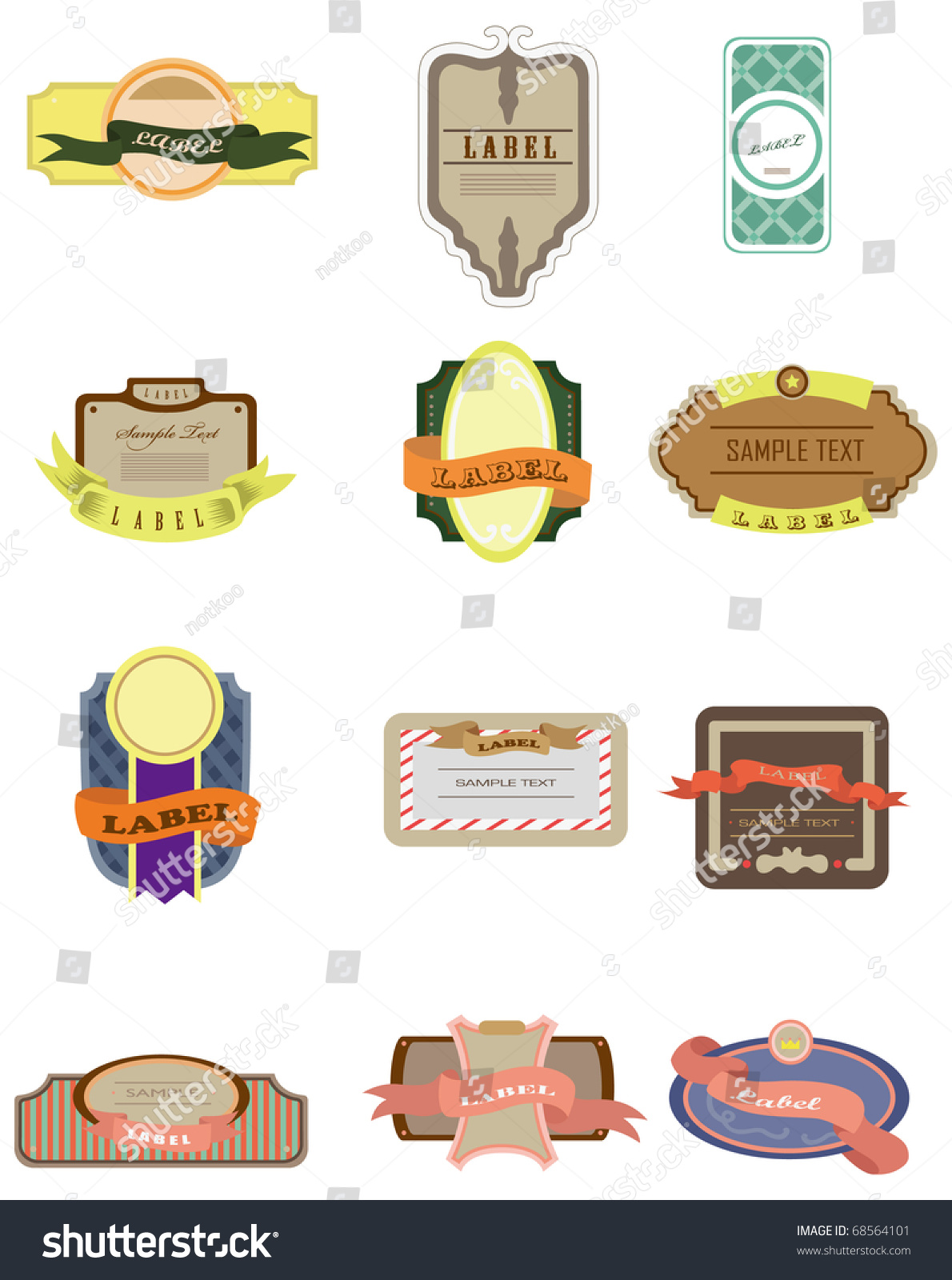 Cartoon Label Icon Stock Vector (Royalty Free) 68564101