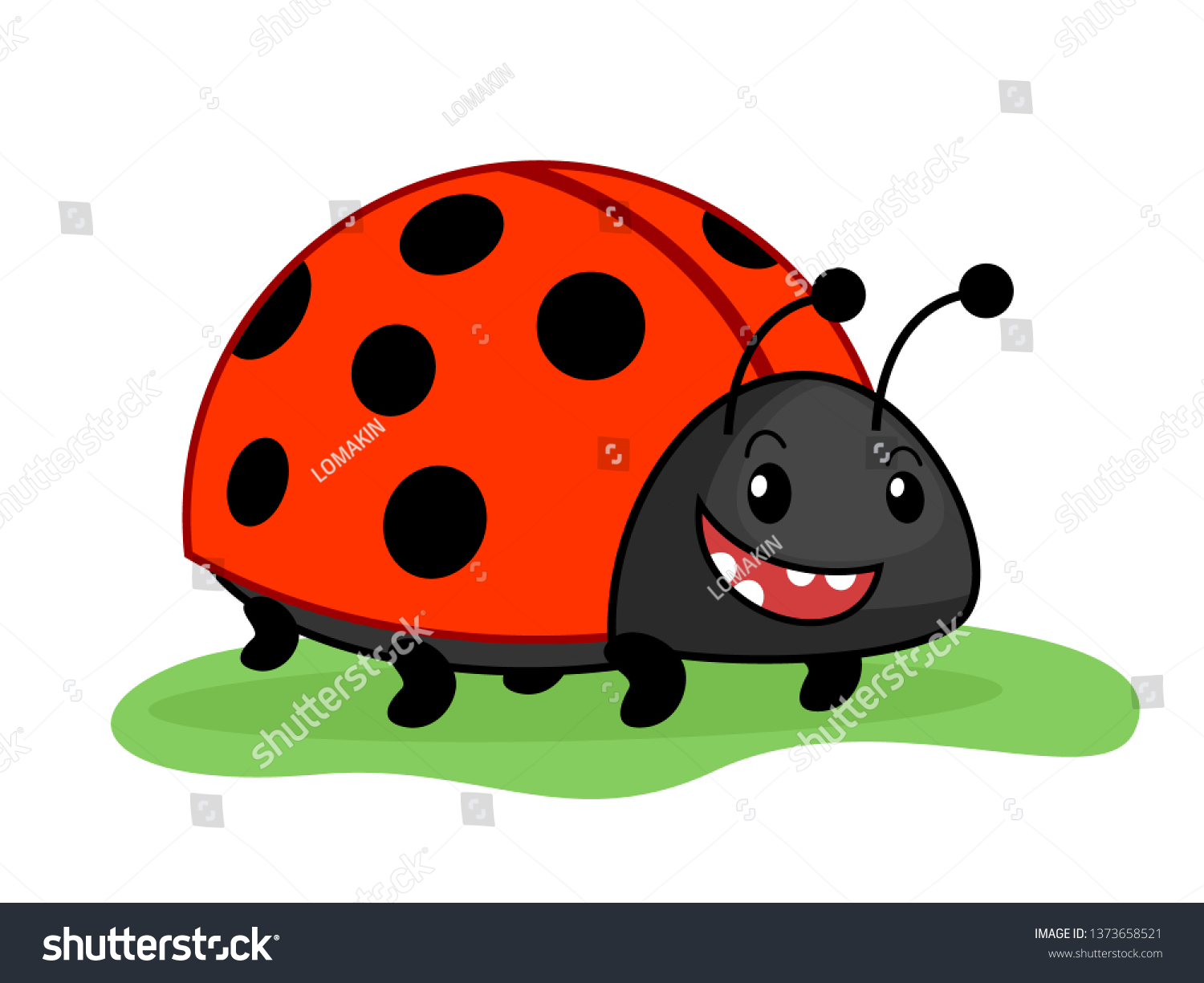Cartoon Ladybug On White Background Stock Vector (Royalty Free ...
