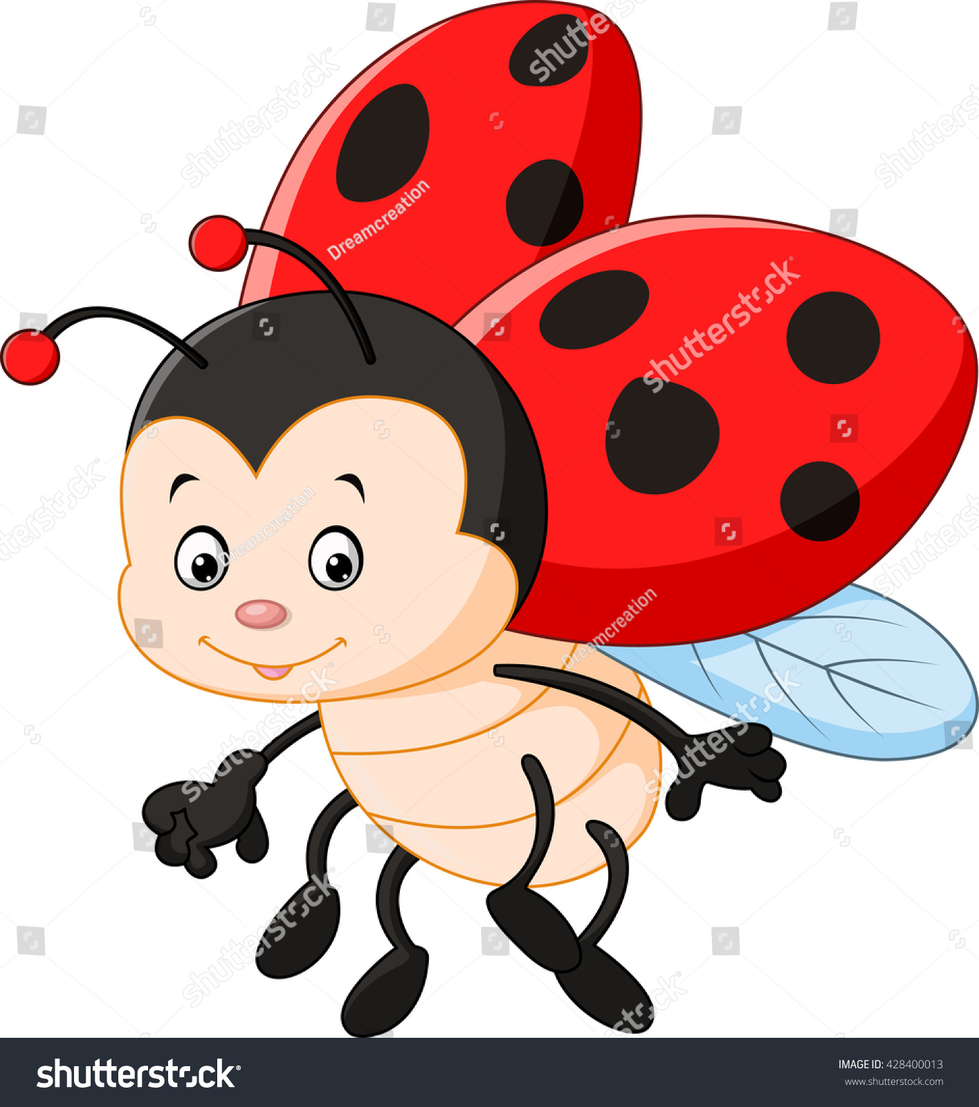 Cartoon Ladybug Waving Stock Vector (Royalty Free) 428400013 | Shutterstock
