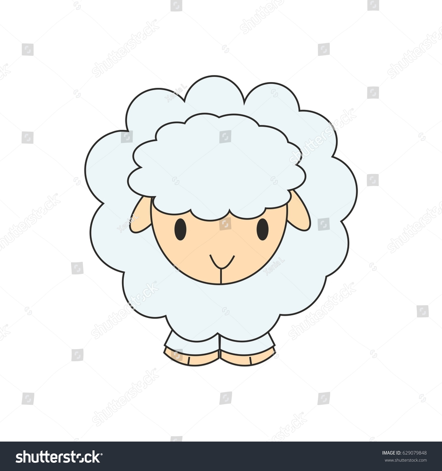 Cartoon Lamb Stock Vector (Royalty Free) 629079848 | Shutterstock