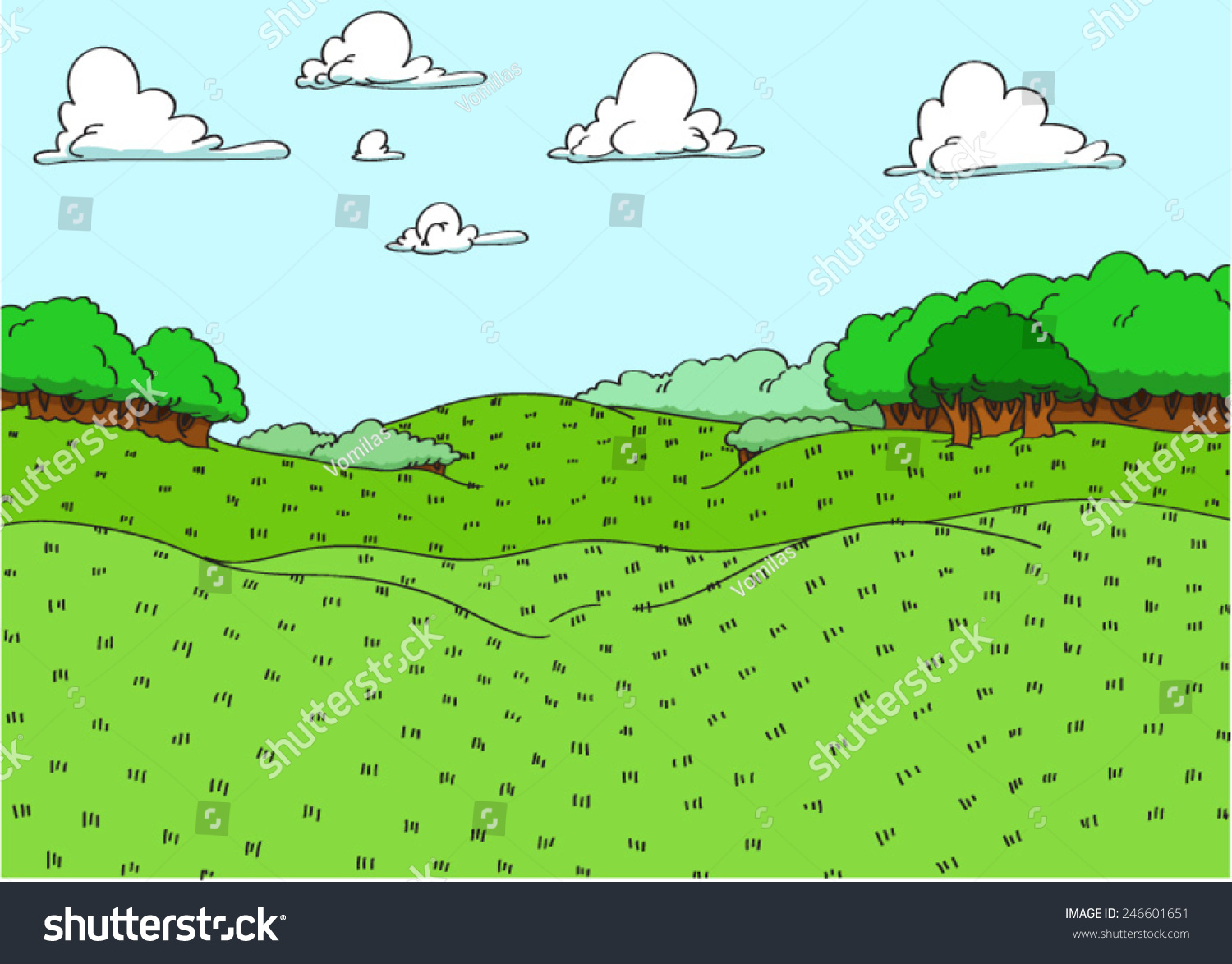 Cartoon Landscape Stock Vector (Royalty Free) 246601651 | Shutterstock