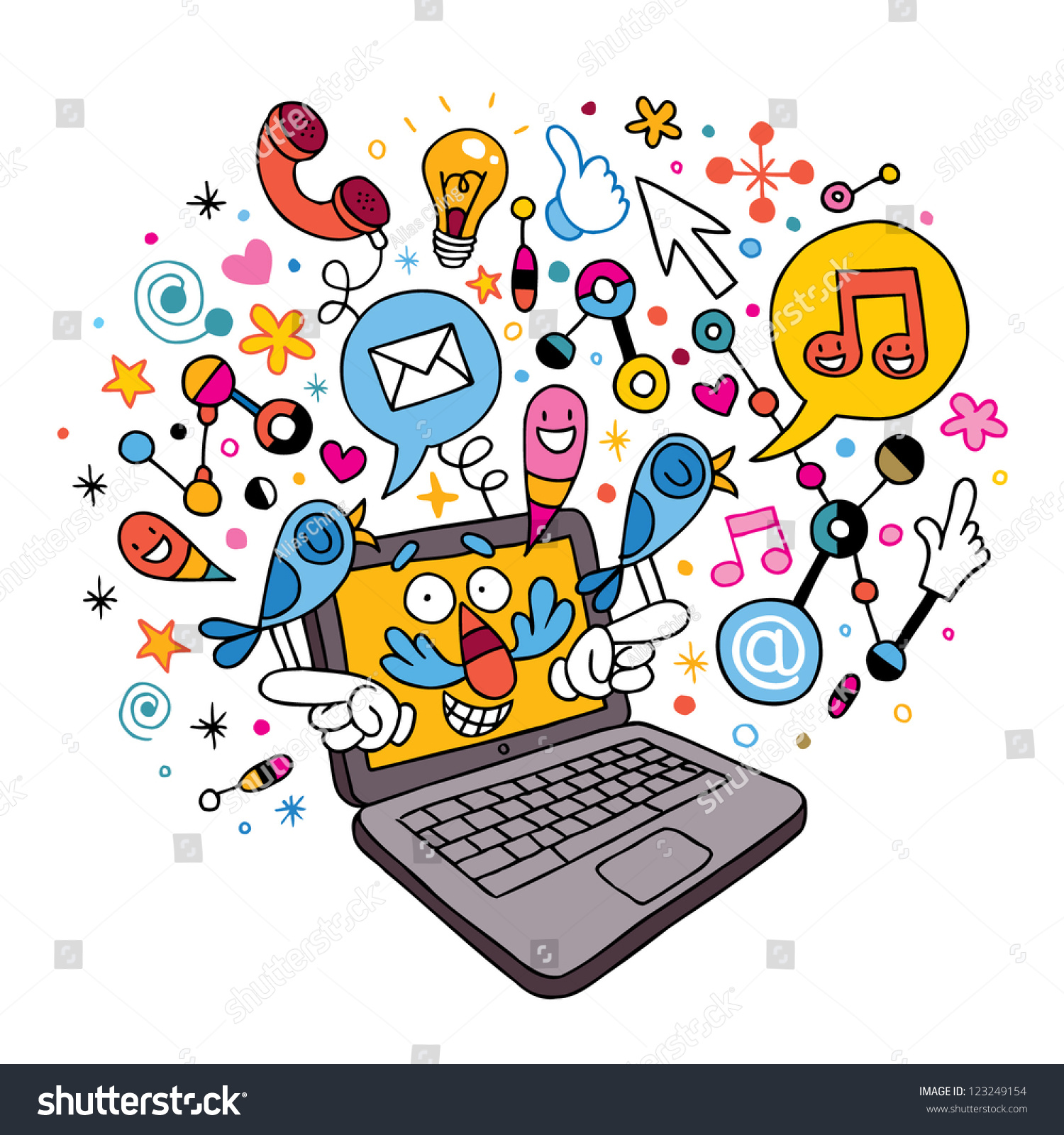 Cartoon Laptop Stock Vector (Royalty Free) 123249154