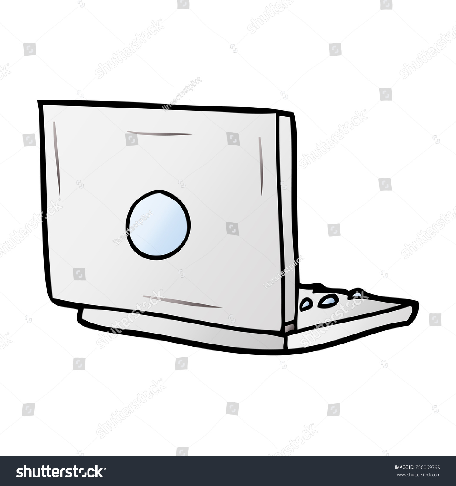 Cartoon Laptop Computer Stock Vector (Royalty Free) 756069799