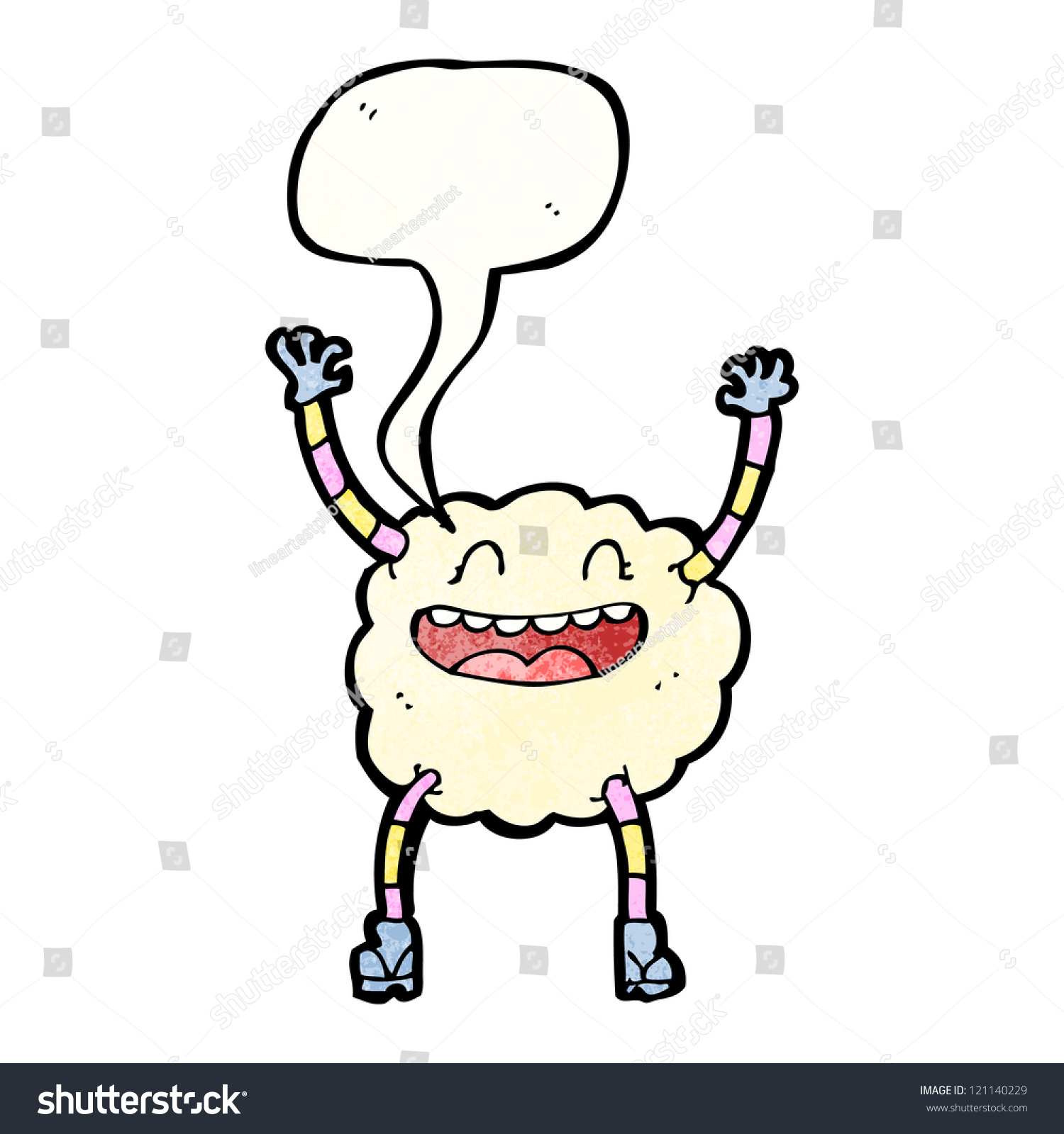 Cartoon Laughing Cloud Creature Stock Vector (Royalty Free) 121140229 ...