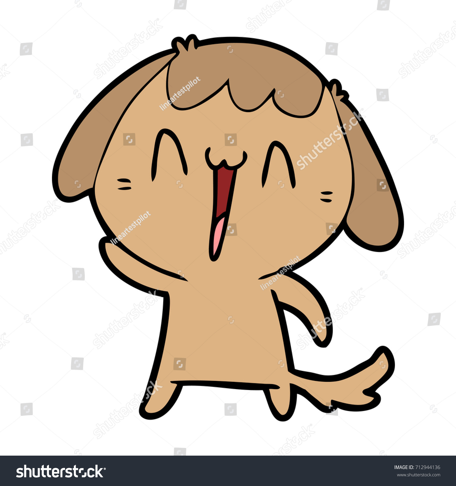 Cartoon Laughing Dog Stock Vector (Royalty Free) 712944136