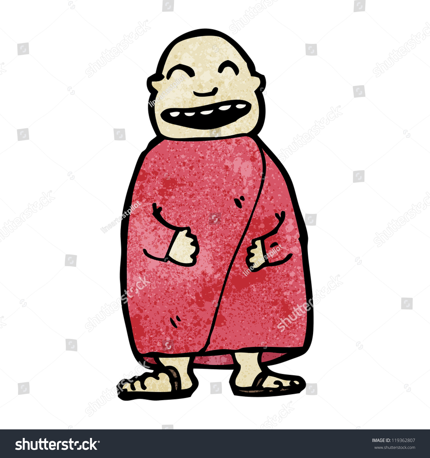 Cartoon Laughing Monk Stock Vector (Royalty Free) 119362807