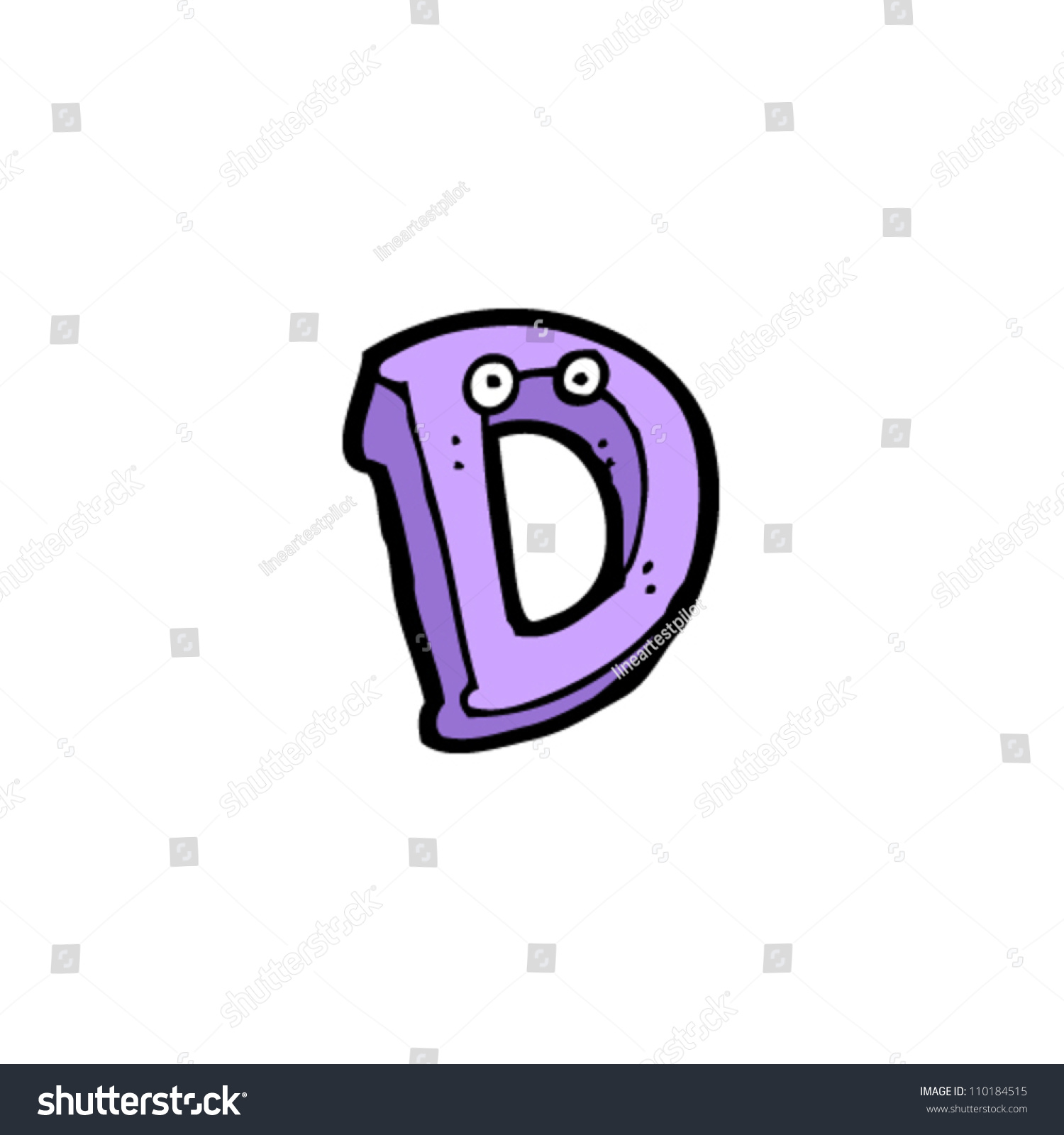 Cartoon Letter D Stock Vector (Royalty Free) 110184515
