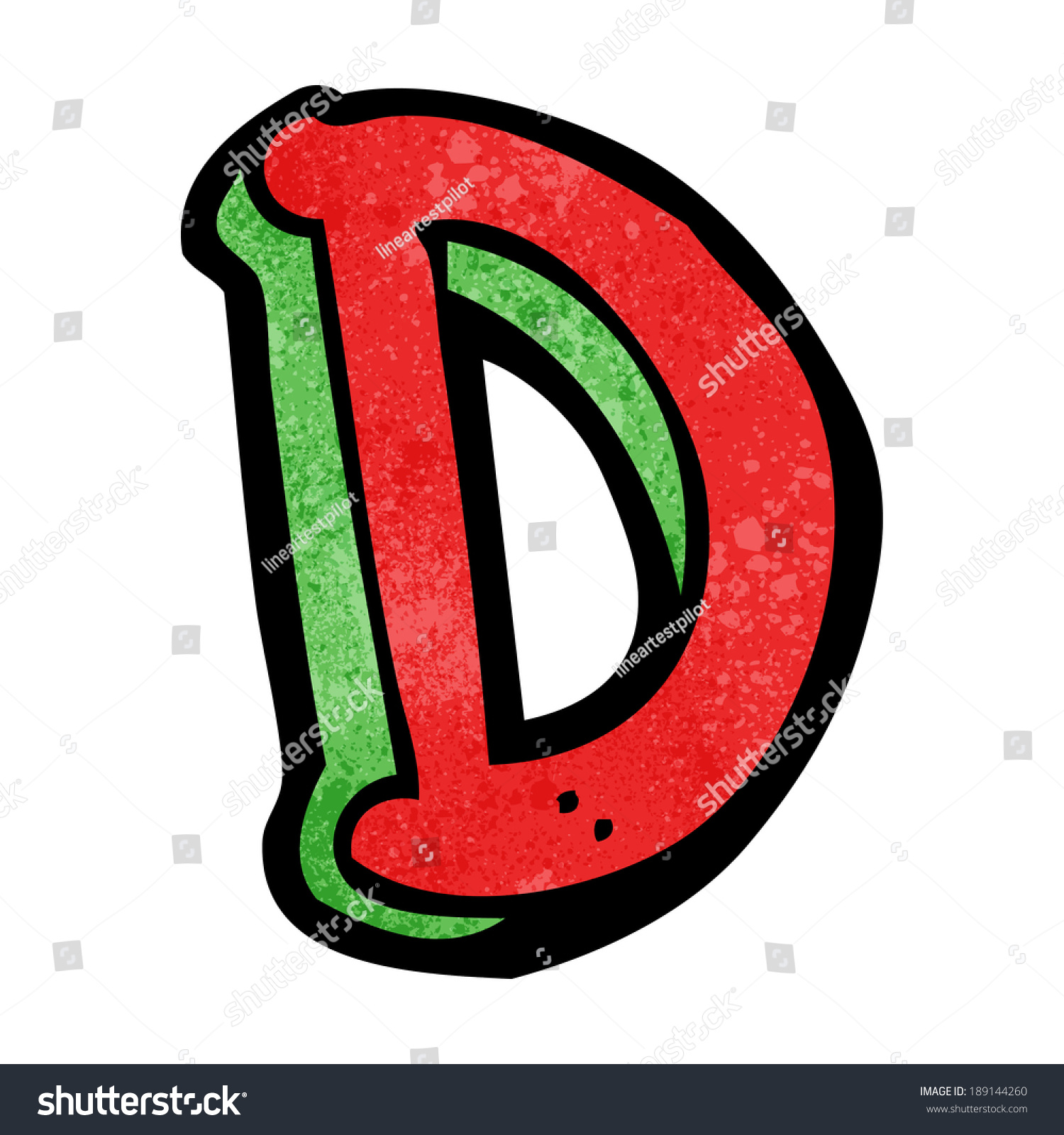Cartoon Letter D Stock Vector (Royalty Free) 189144260