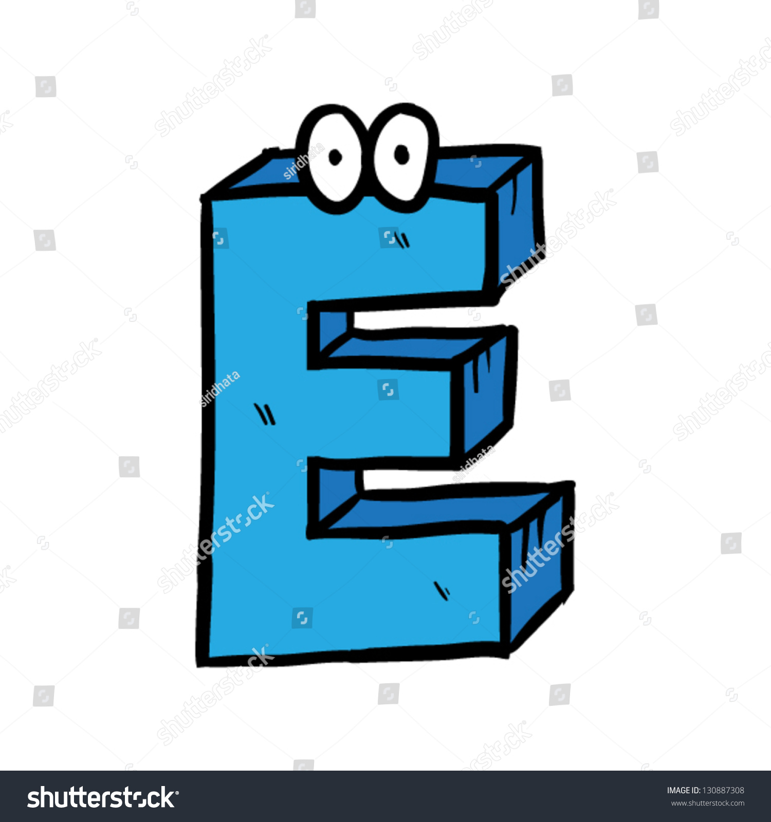 Vektor Stok Cartoon Letter E (Tanpa Royalti) 130887308 | Shutterstock