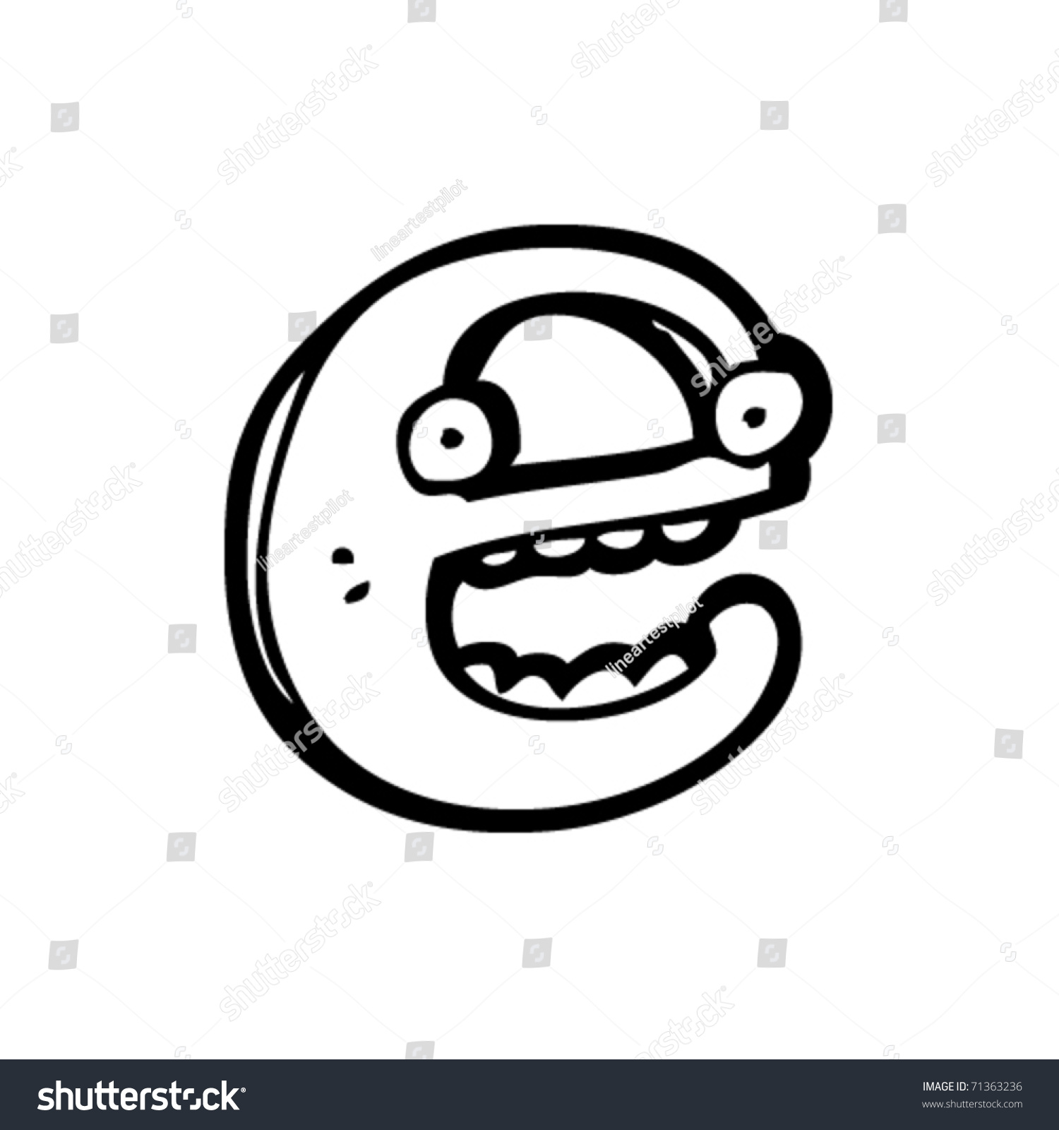 Cartoon Letter E Stock Vector (Royalty Free) 71363236