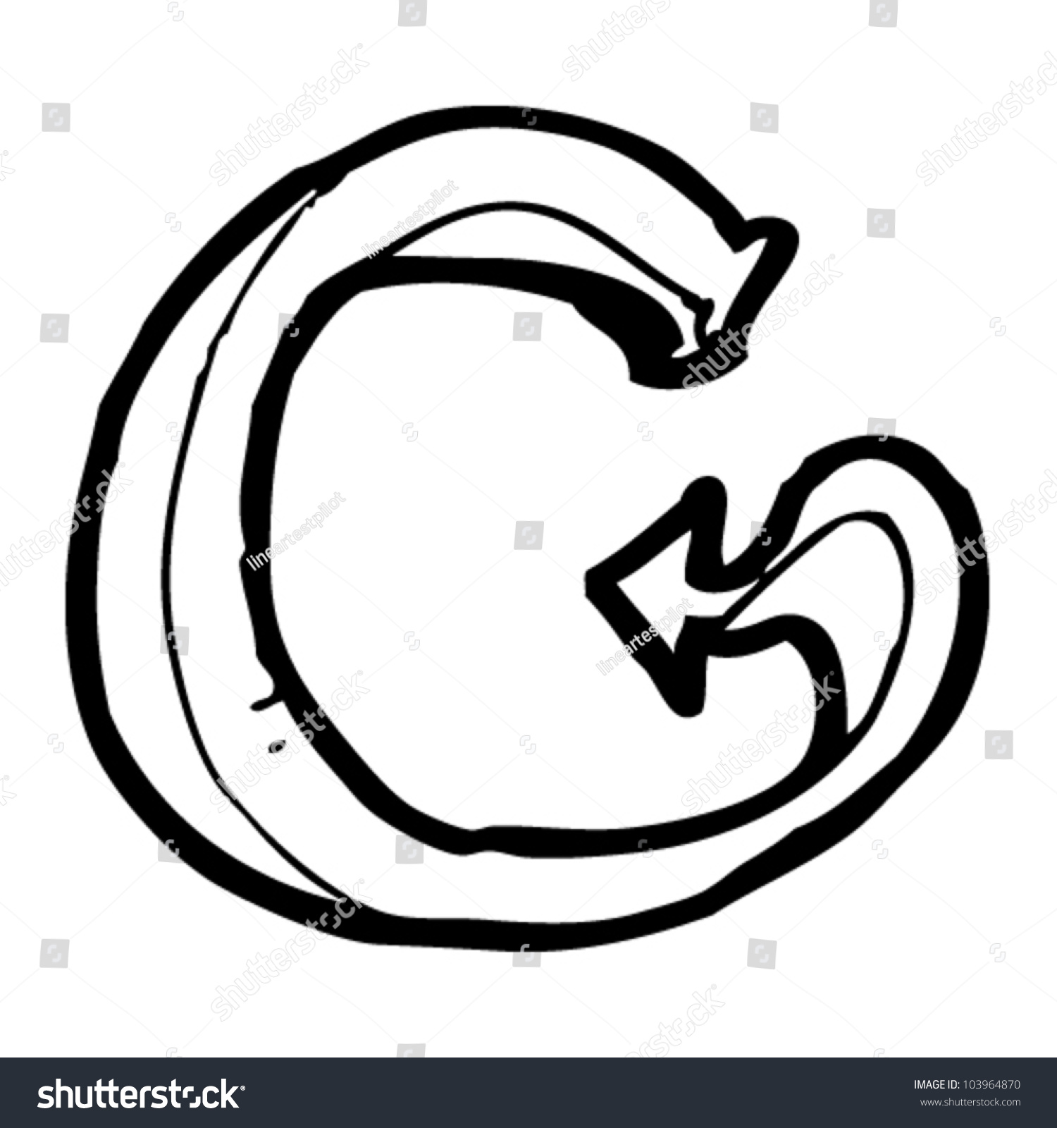 Cartoon Letter G Devil Tail Stock Vector (Royalty Free) 103964870 ...