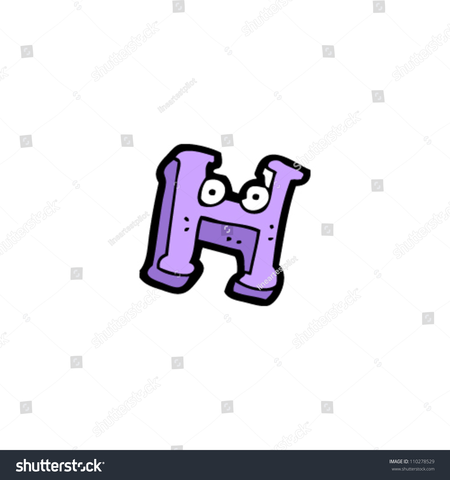 Cartoon Letter H Stock Vector (Royalty Free) 110278529