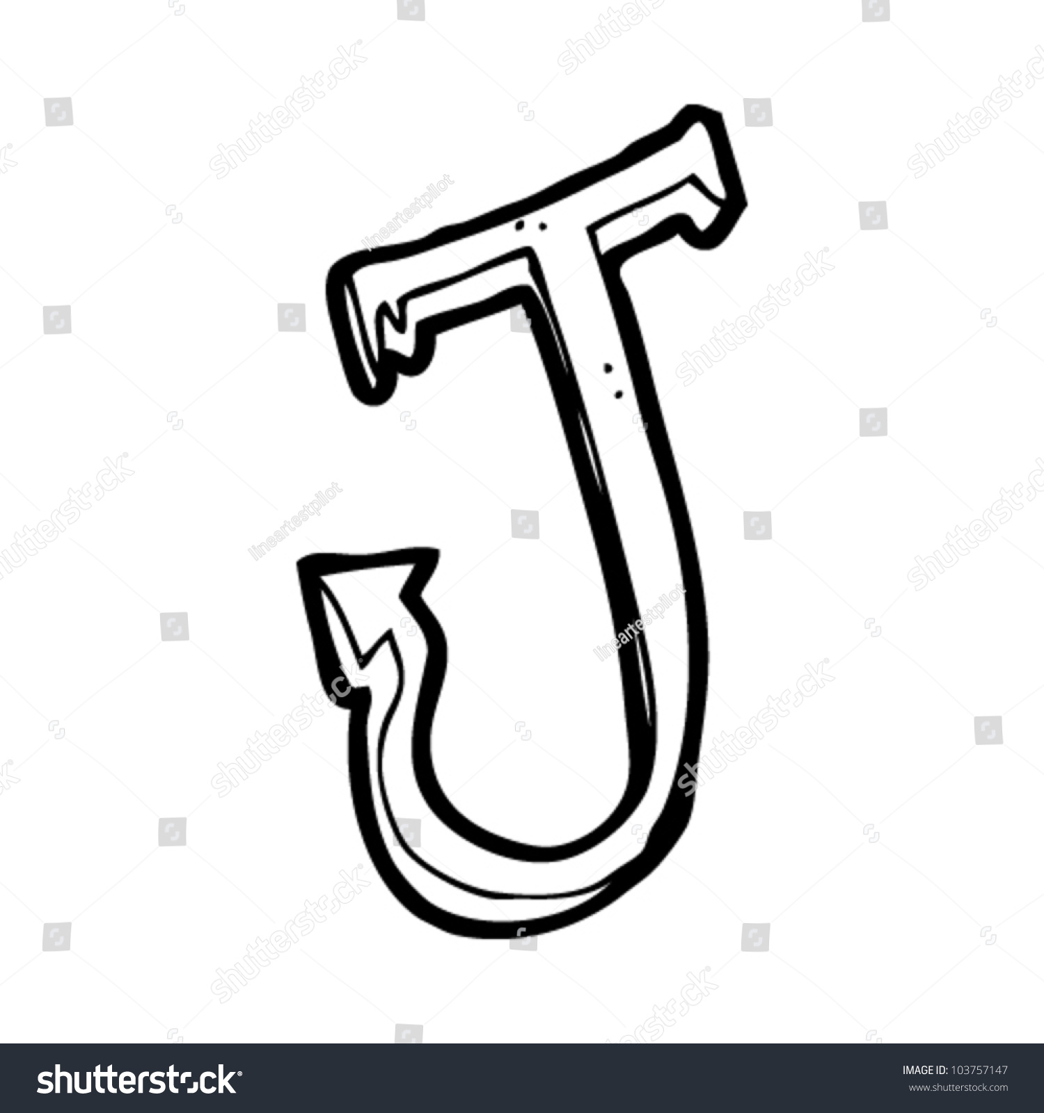 Cartoon Letter J Devil Tail Stock Vector (Royalty Free) 103757147