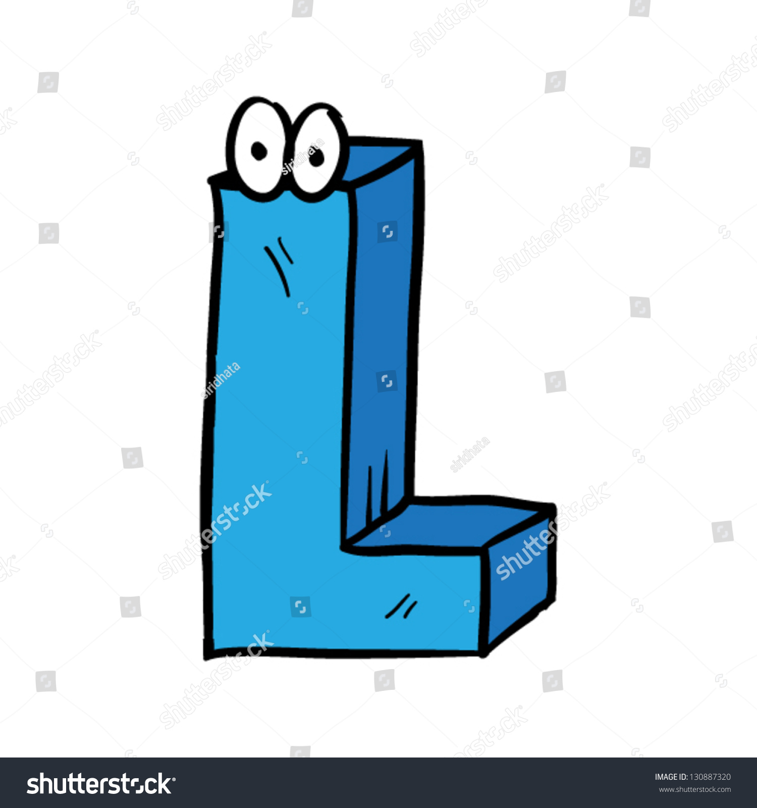 Cartoon Letter L Stock Vector (Royalty Free) 130887320 | Shutterstock
