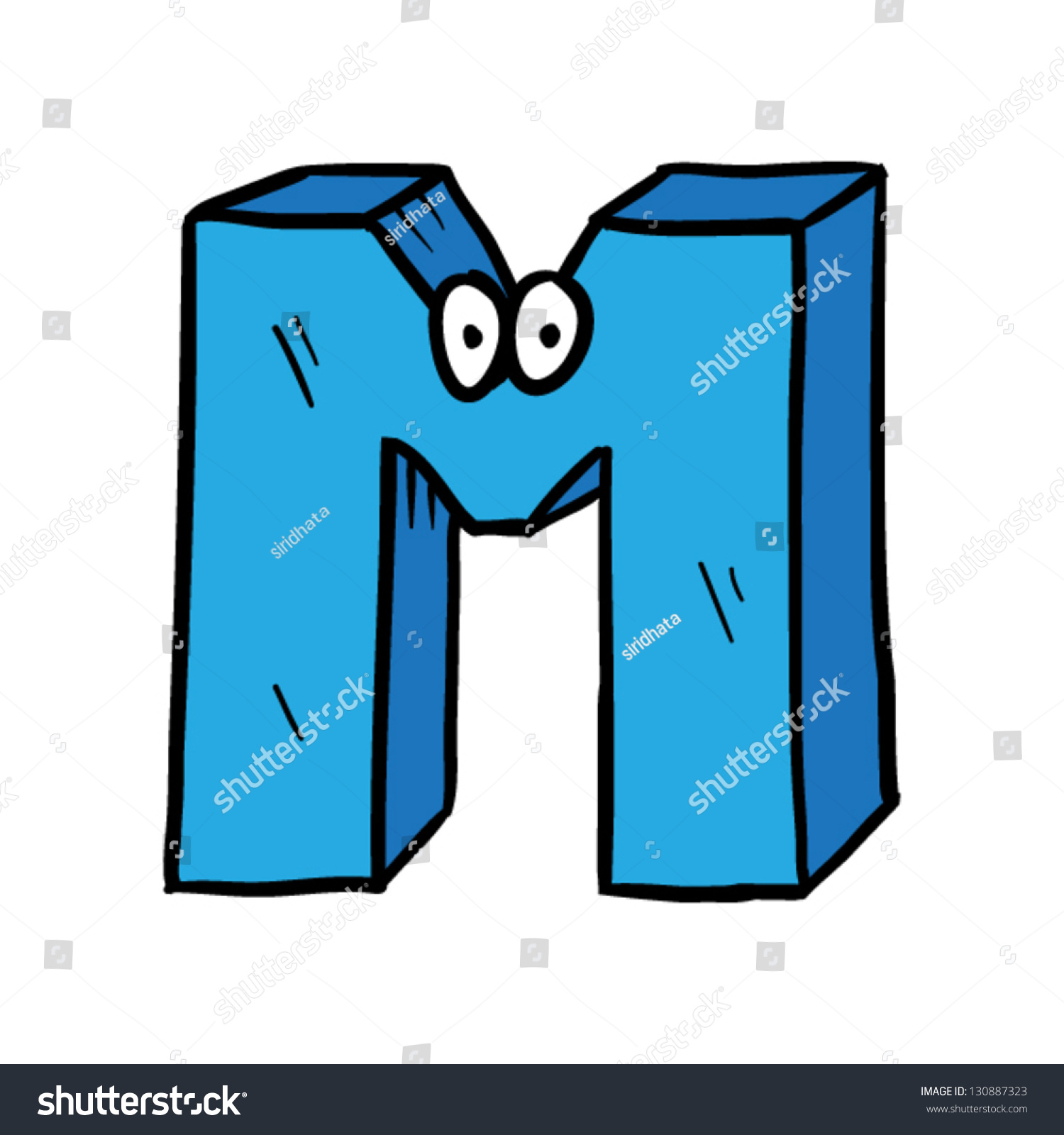 Cartoon Letter M: vector de stock (libre de regalías) 130887323 ...
