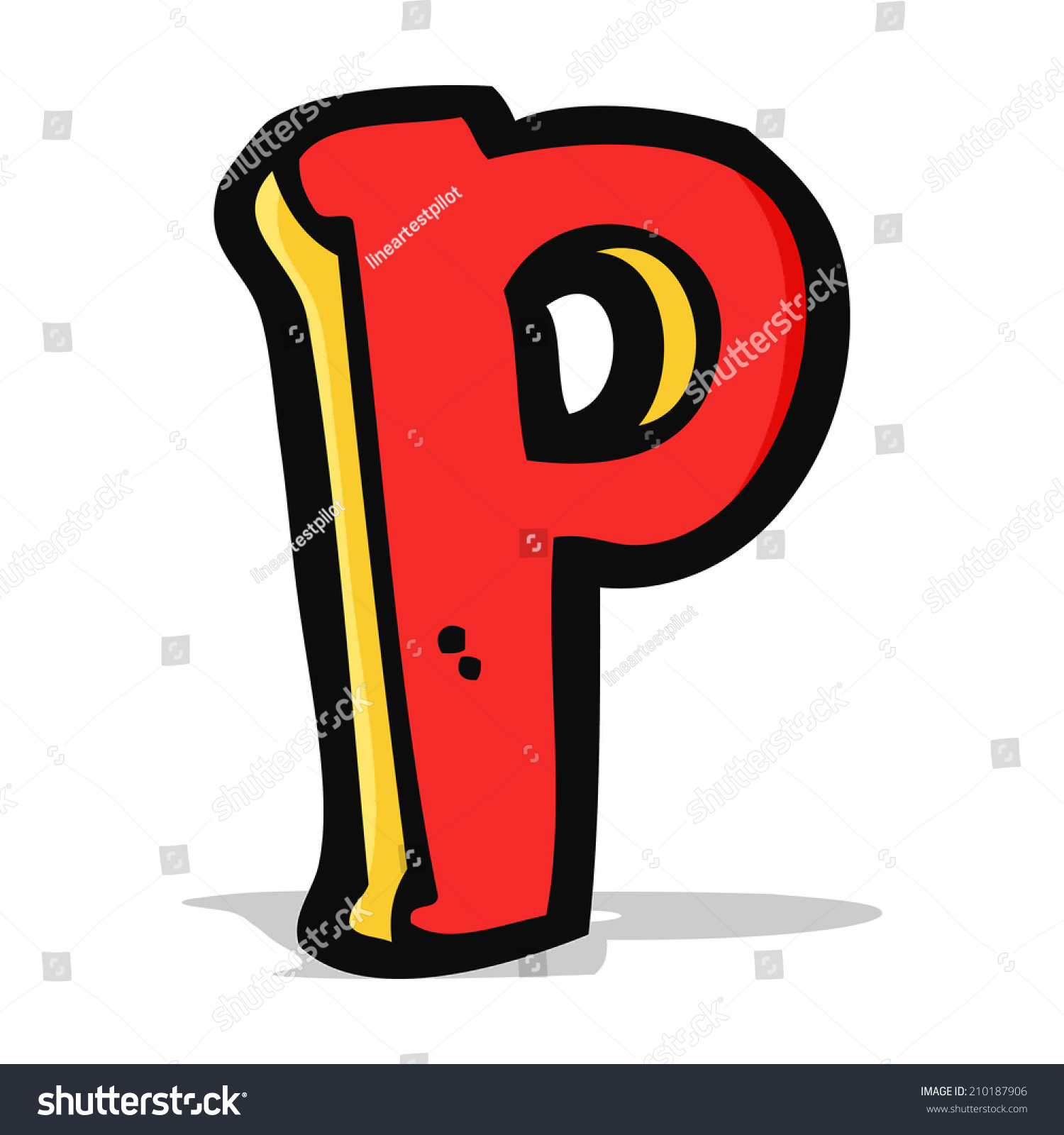 Cartoon Letter P Stock Vector (Royalty Free) 210187906 | Shutterstock