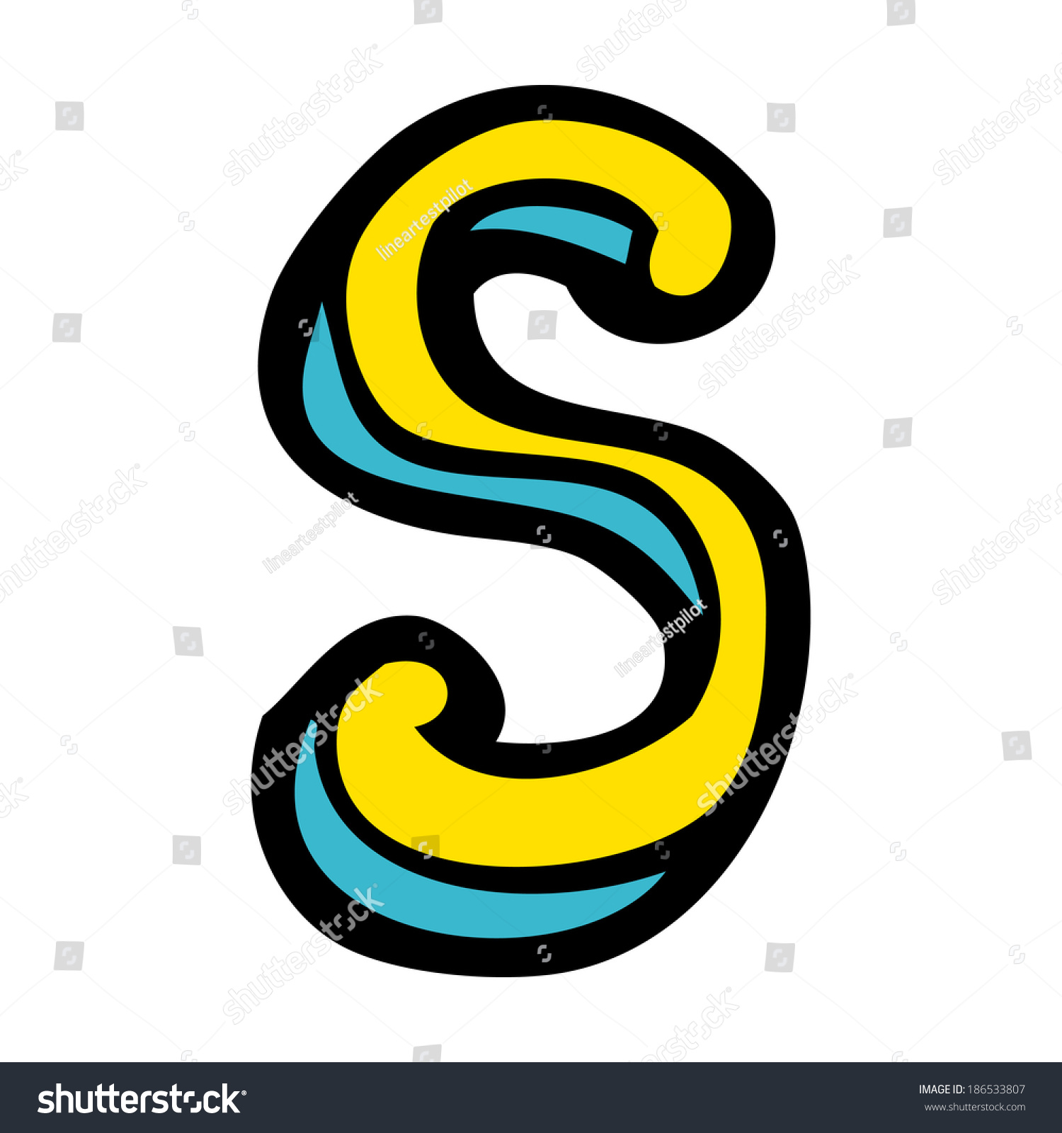 Cartoon Letter S Stock Vector (Royalty Free) 186533807 | Shutterstock